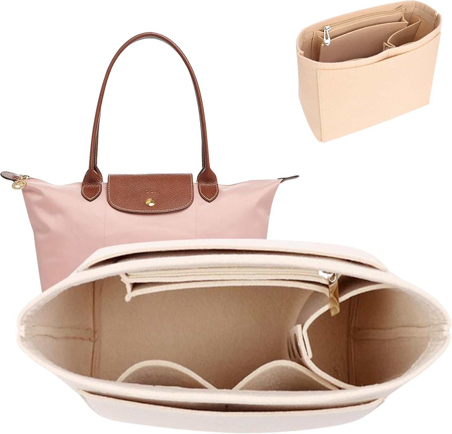 Azjachiny Purse Organizer Insert with for Longchamp Bag Women, Felt ...