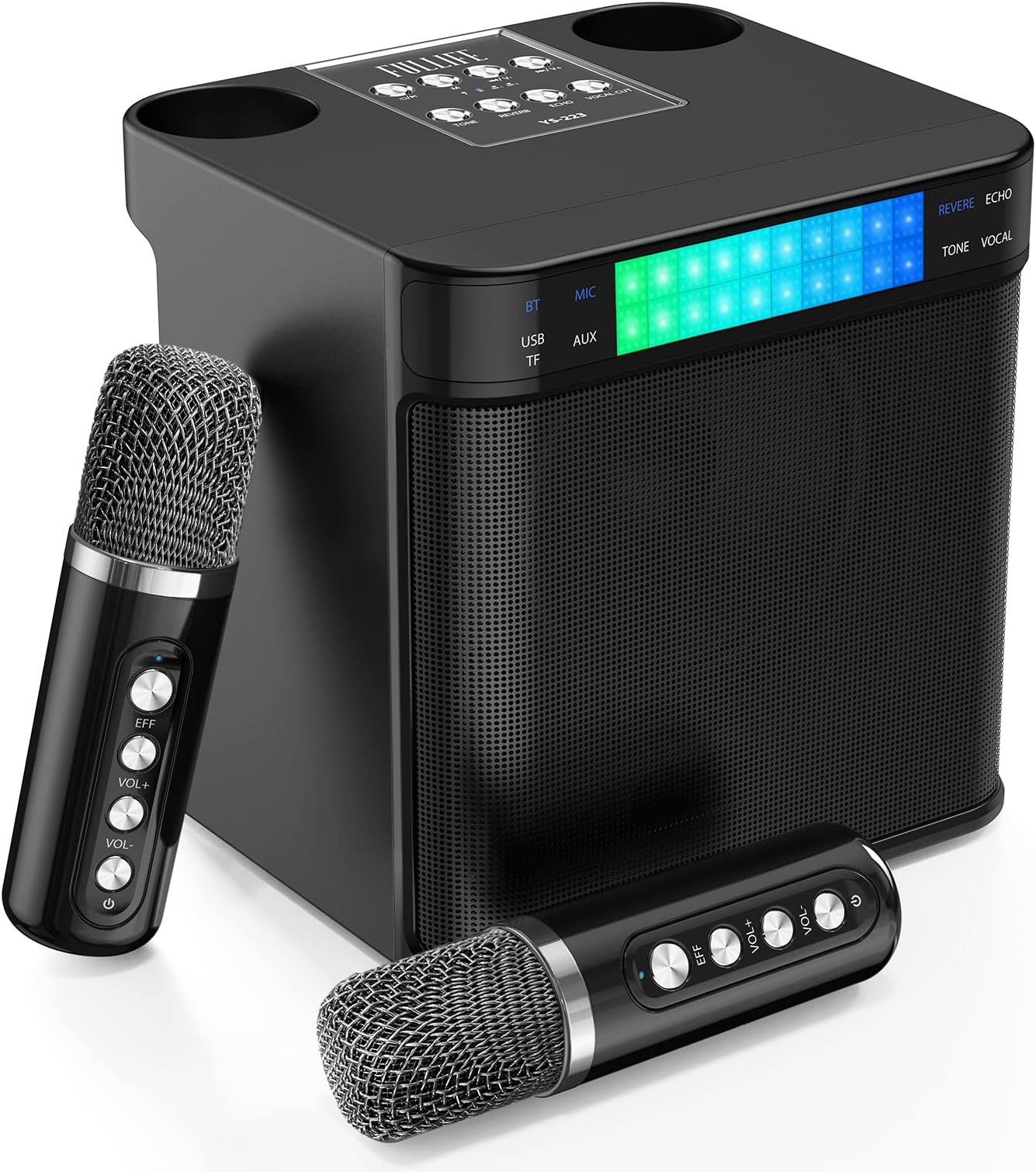 Amazon.com: Karaoke Machine for Kids/Adults, FULLIFE 2024 Upgraded Portable Bluetooth PA Speaker ...