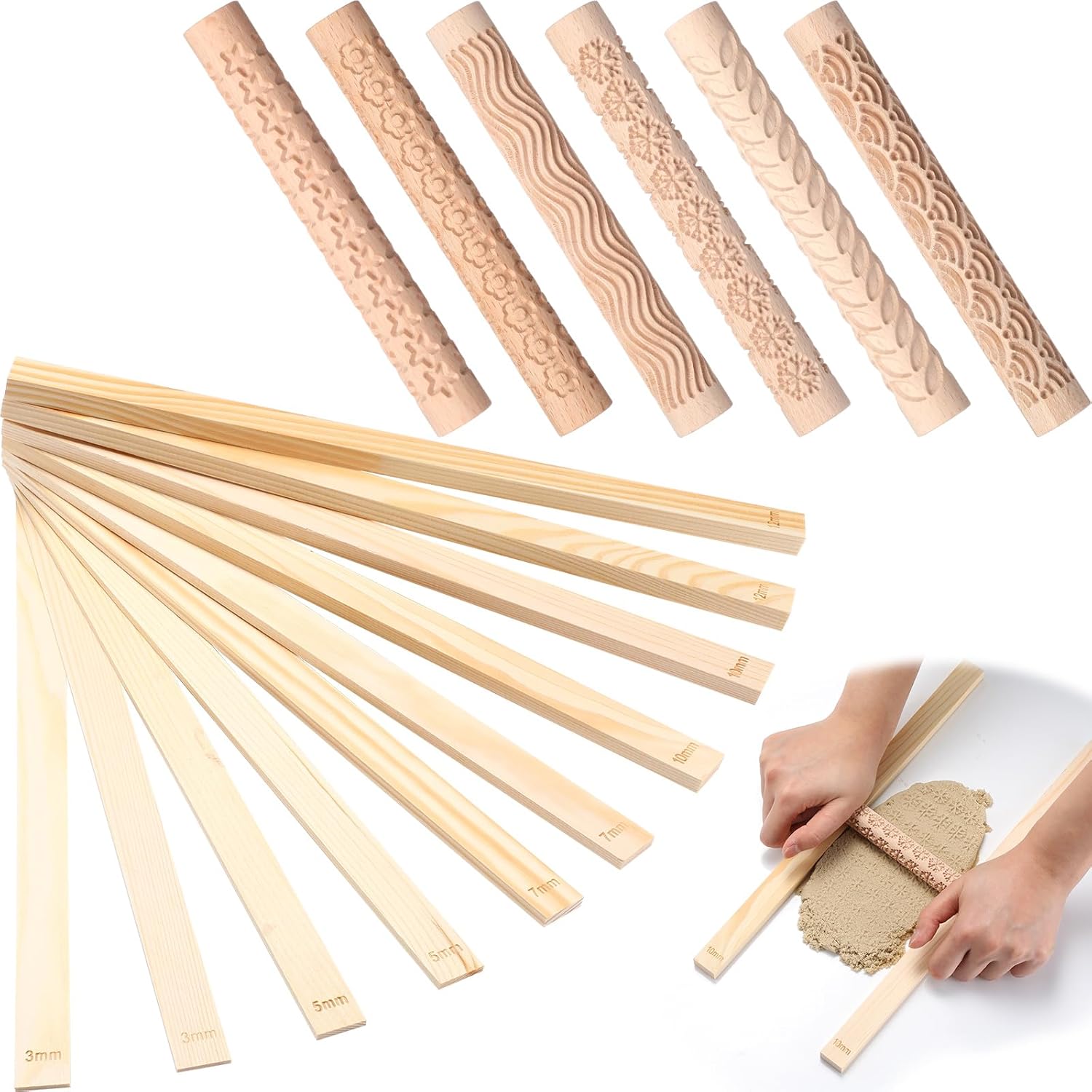 Amazon.com: Colingmill 16 Pcs Christmas Pottery Teaching Rolling Mud ...