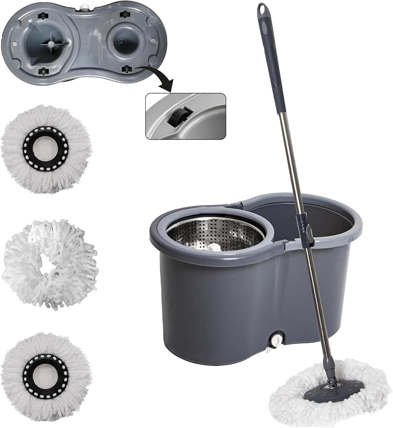 Aspect Mop and Buckets Sets Cleaning with 4 Wheel Turbo 16 Liter ...