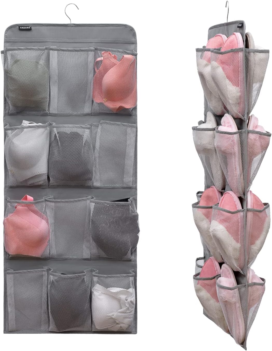 Amazon.com: Handy Laundry Hanging Shoe Organizer - 14 Pockets - Clear ...