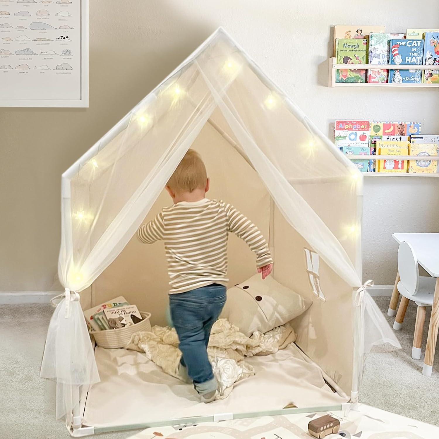 Amazon.com: Compact Kids Play Tent, Reading Nook with Star Lights ...