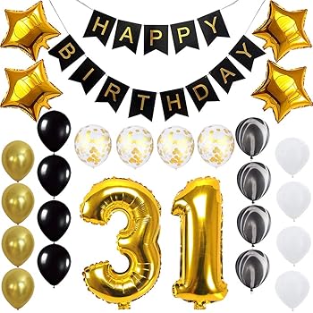 Amazon.com: 31st Birthday Decorations Party Supplies Happy 31st ...