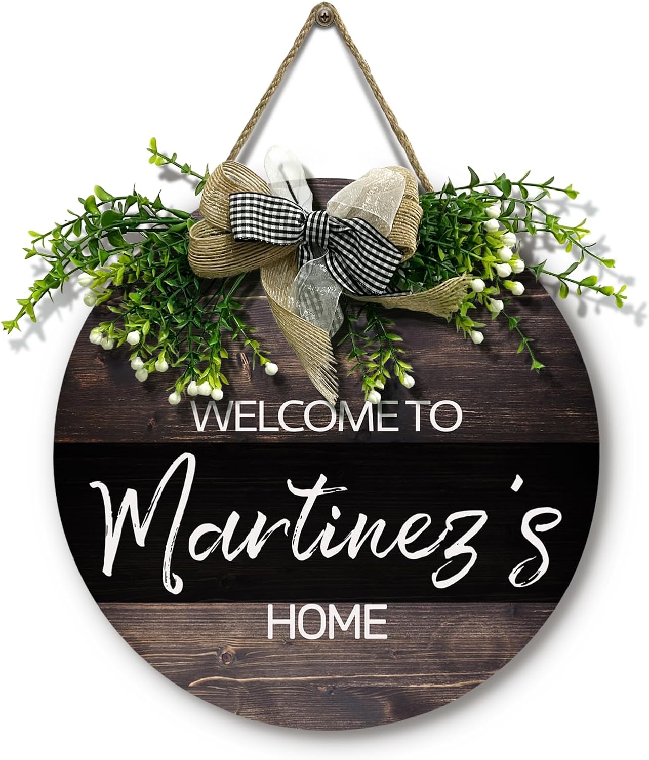 Amazon.com: Dacawin Personalized Welcome Sign for Front Door Wooden ...