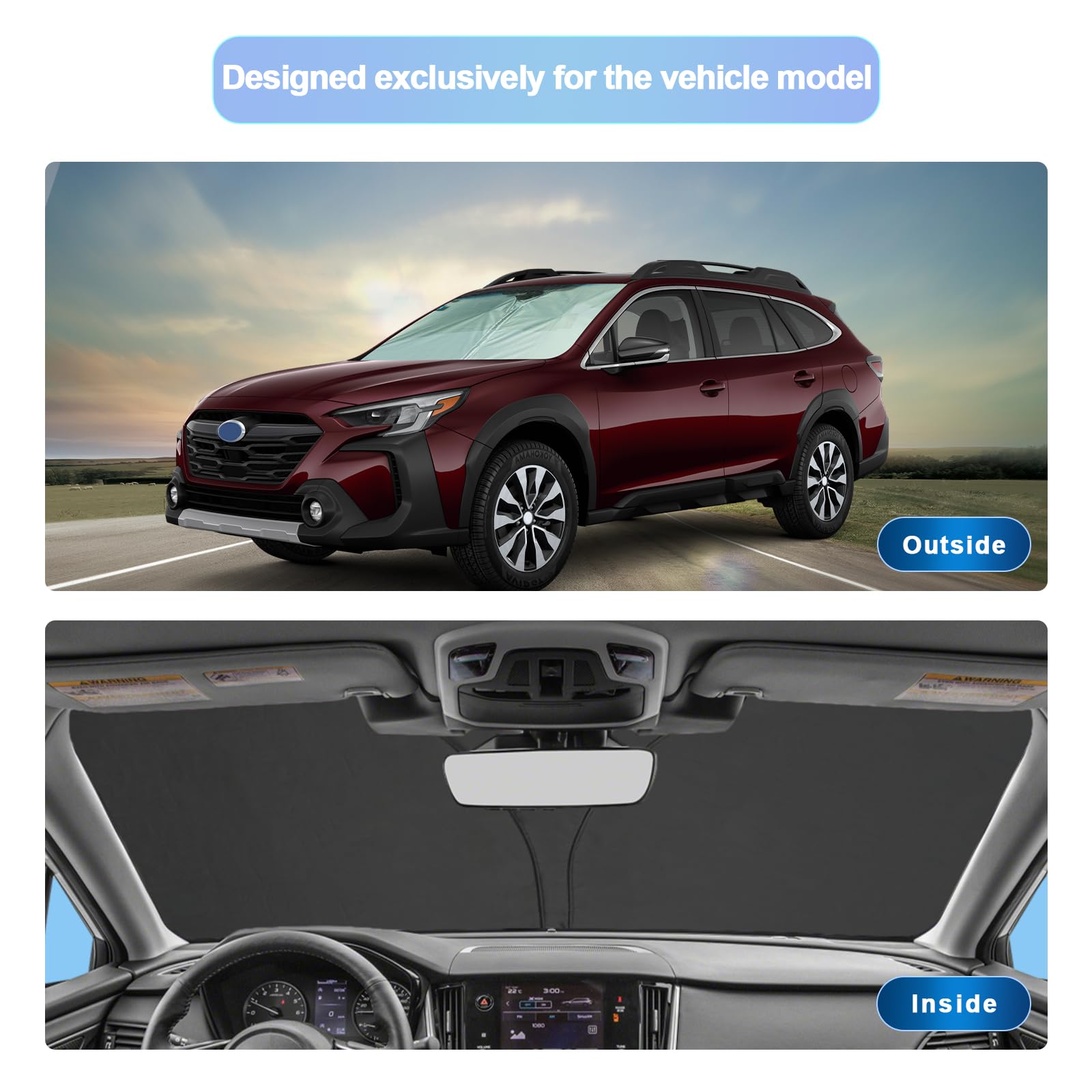Snapklik.com : For 2020-2024 2025 Outback Windshield Sunshade For 2023 ...