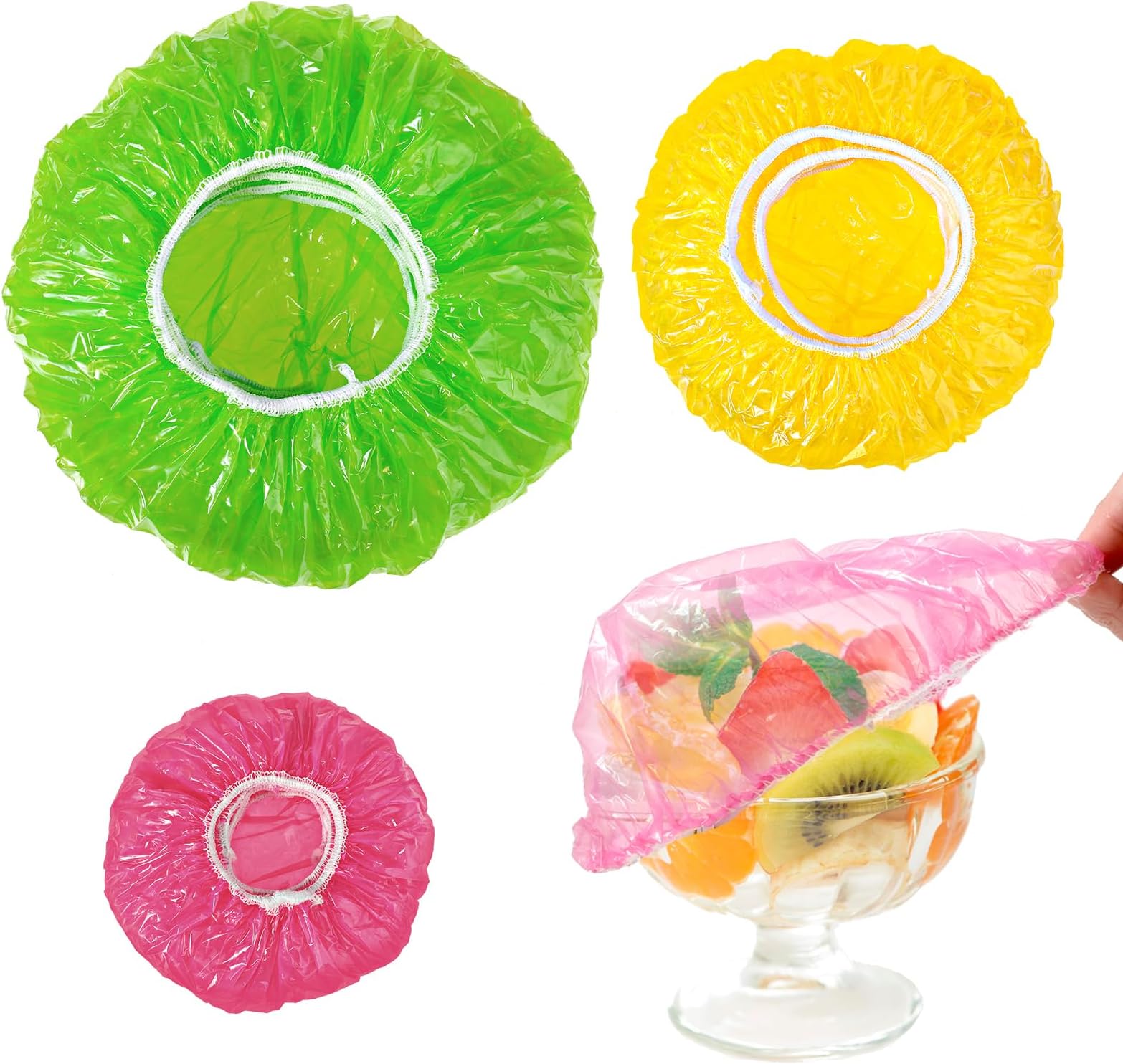 Amazon.com: 120 Pieces Reusable Elastic Food Bowl Storage Covers 3 Size ...