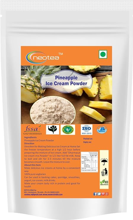 Neotea Pineapple Ice Cream Powder, 250GM – Premium Powder for Making ...