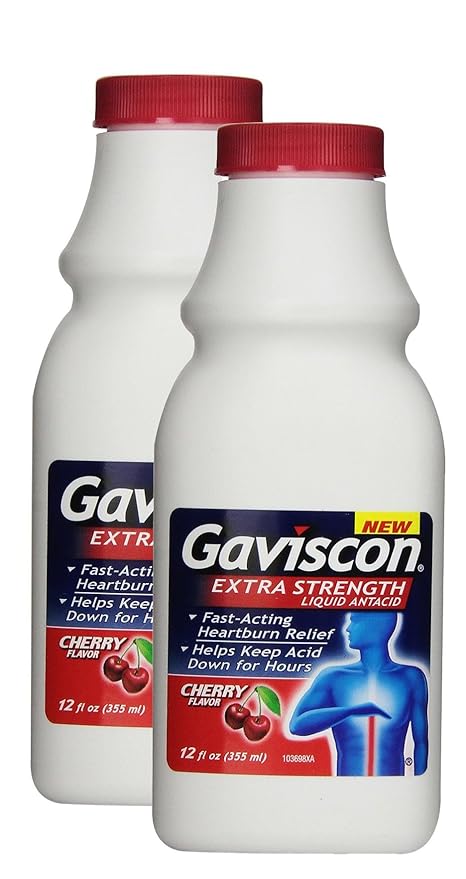 Amazon.com : Gaviscon Extra Strength Liquid, Cherry, 12 Ounce(2 Pack ...