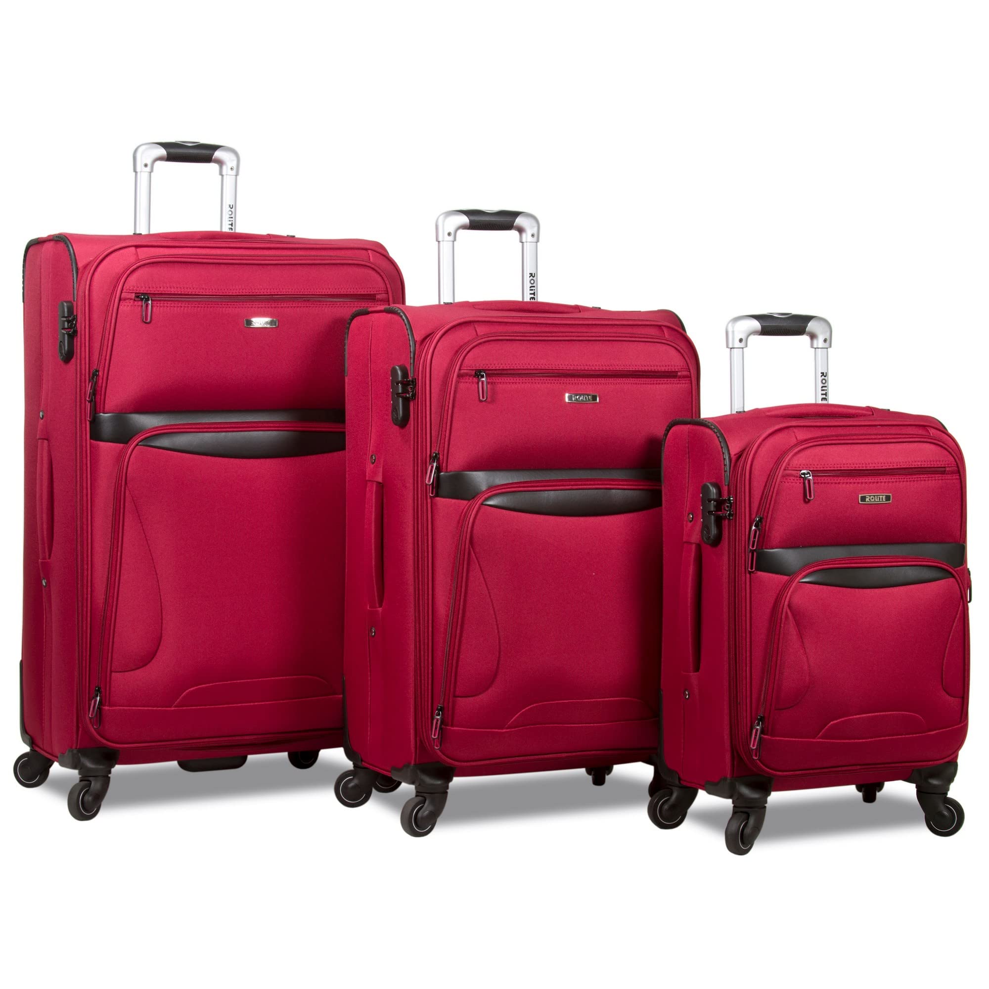 Rolite Explorer 3-Piece Expandable Spinner Luggage Set, Burgundy, One Size