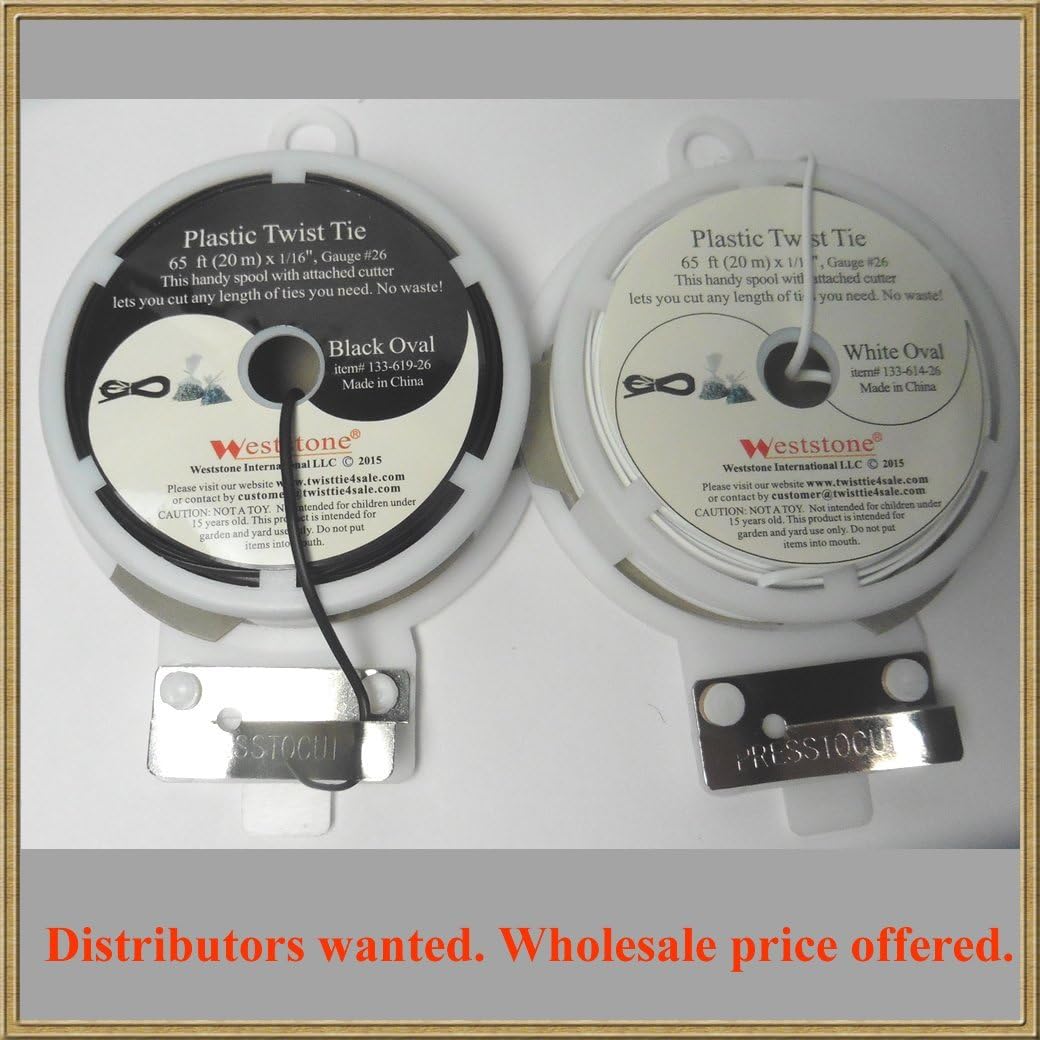 Amazon.com : Weststone - 65ft (20m) Plastic Oval Twist Tie Spool with ...