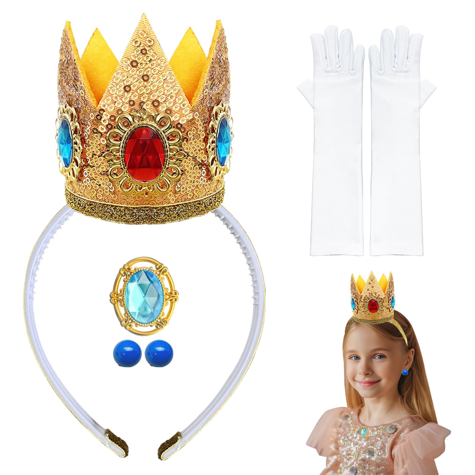 WINUSD 4Pcs Princess Accessories Kit, Princess Costume Dress Up ...