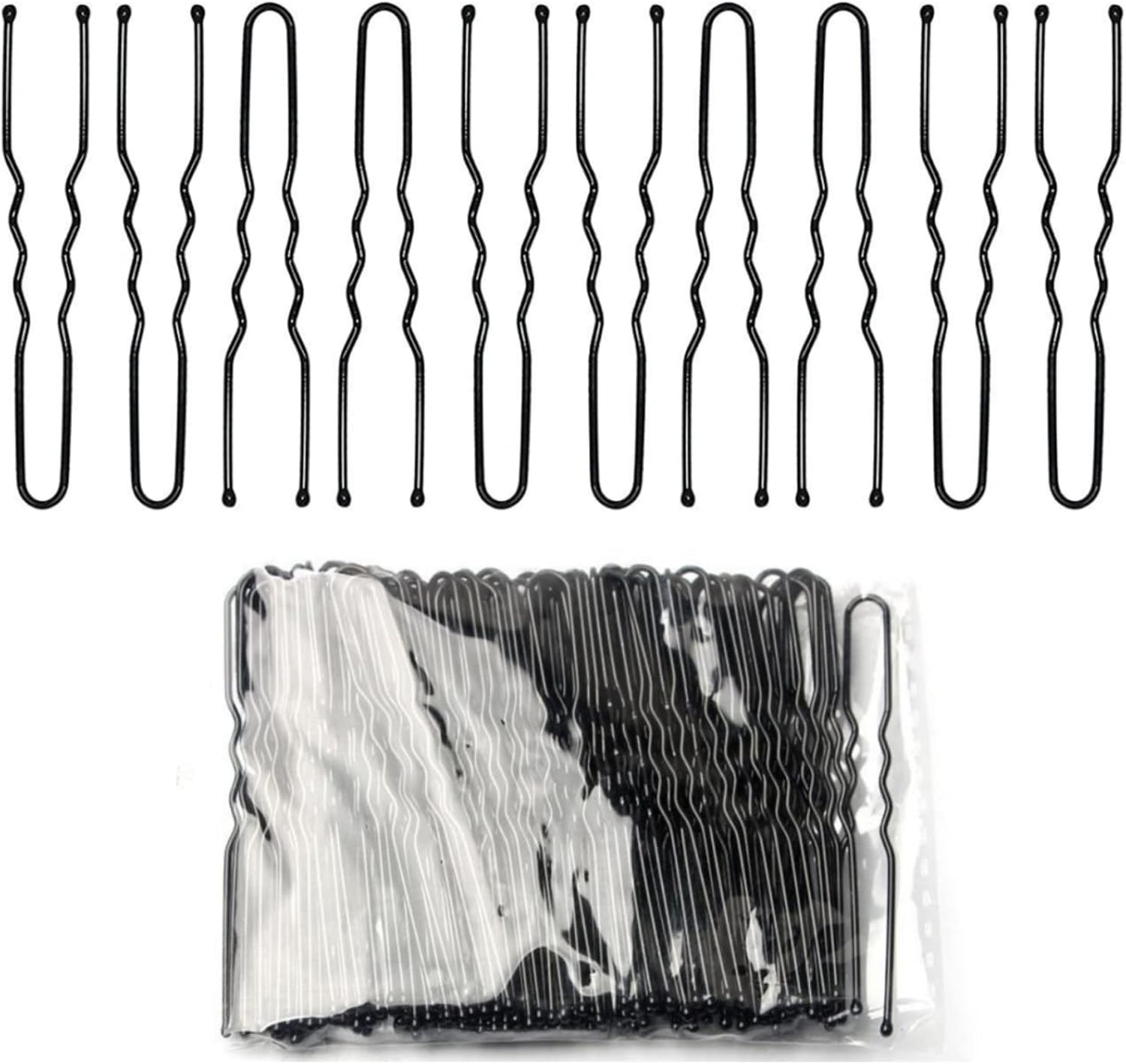 Black U Shaped Hair Pins for Buns, 6cm/2.36 Inches Bobby Pins U shape ...