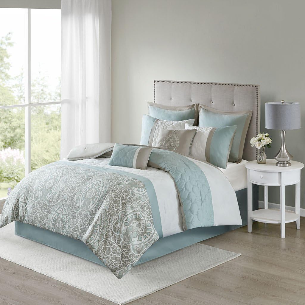 510 Design Cozy Comforter Set - Transitional Damask Design, All Season ...