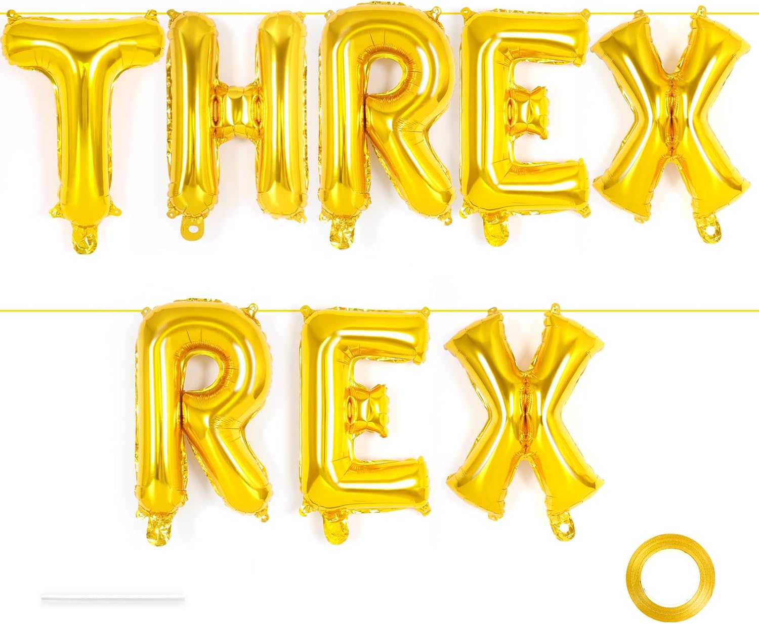 Amazon.com: Gold Three Rex Balloon, 16 Inch Three Rex Letter Balloon, 3 ...