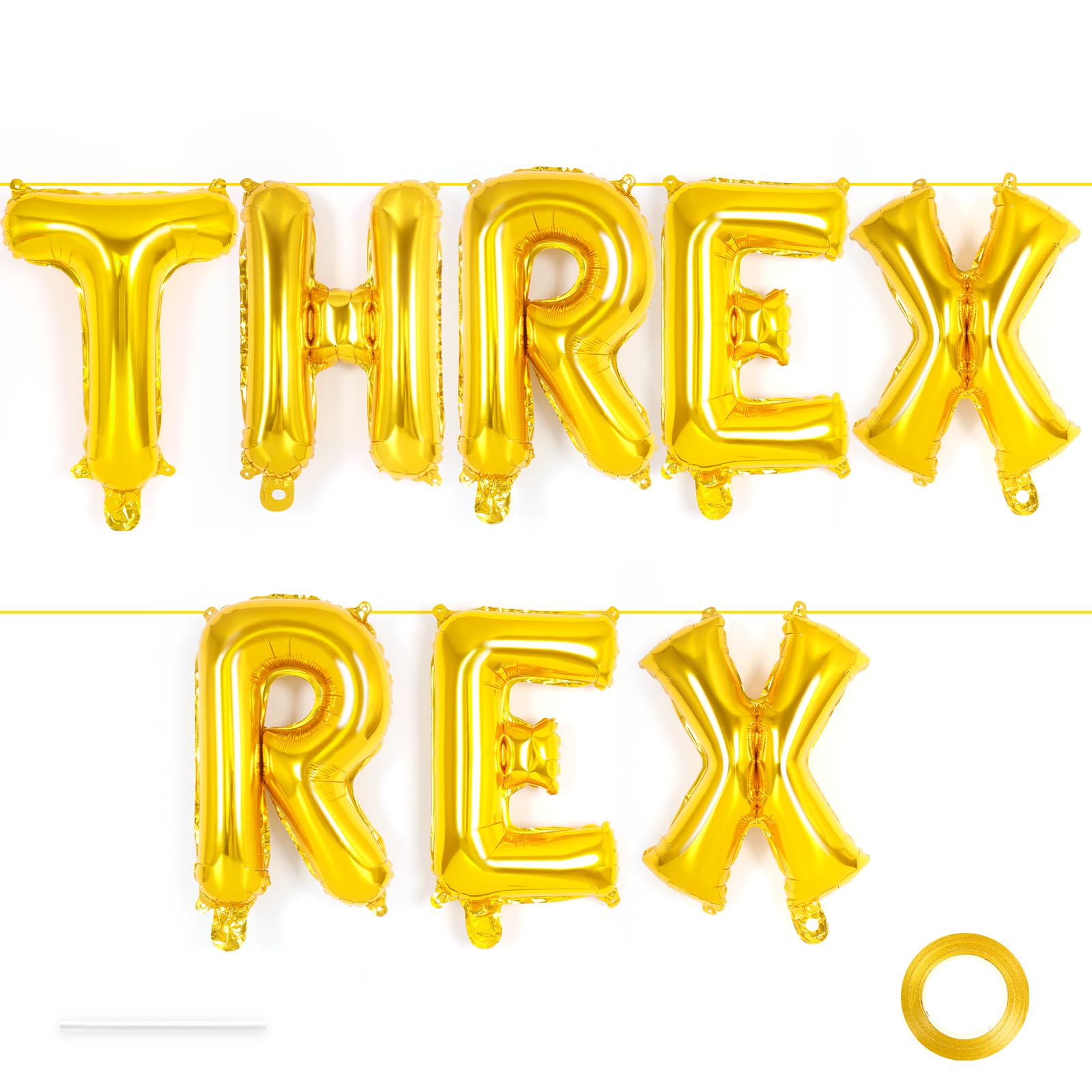 Amazon.com: Gold Three Rex Balloon, 16 Inch Large Three Rex Letter ...