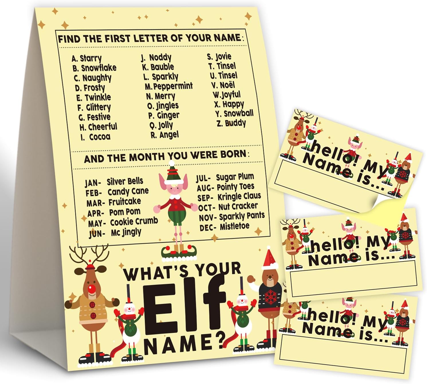 Amazon.com: Christmas Party Decorations,What's Your Elf Name,Christmas ...
