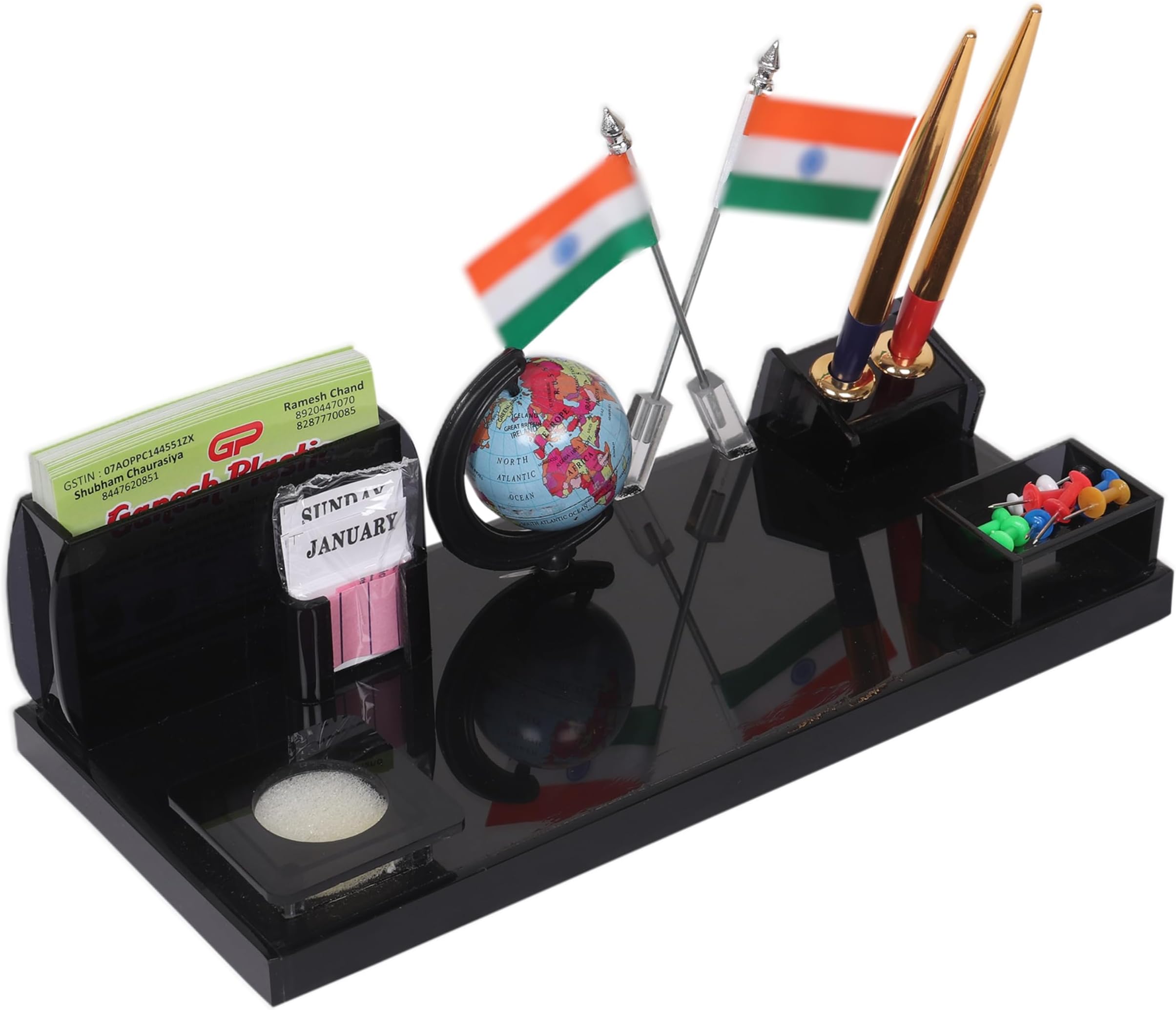 GreatDio Acrylic Flag Design Stationery Pen Stand For Office And Study ...