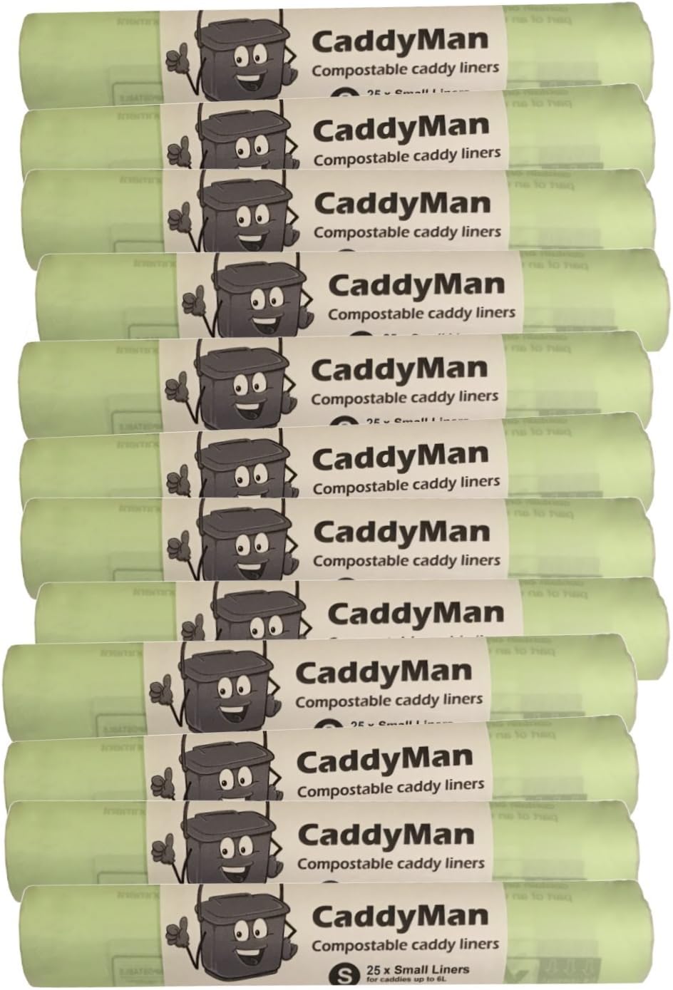 CaddyMan 5 Litre (5L) x 300 Bags (12 roll pack) - Compostable and ...
