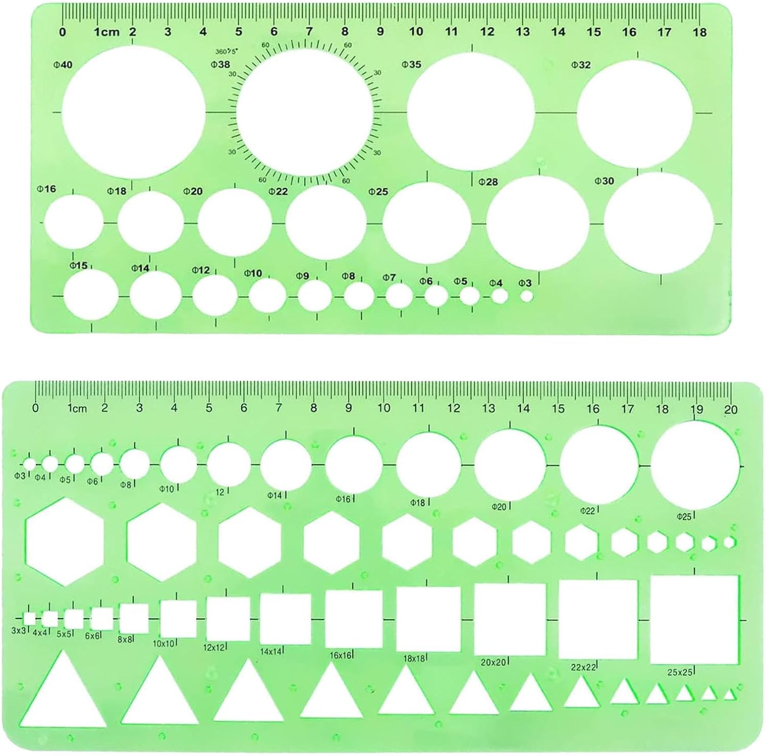 2 Pcs Circle Stencil, Drawing Stencil, Circle Template for Drawing ...