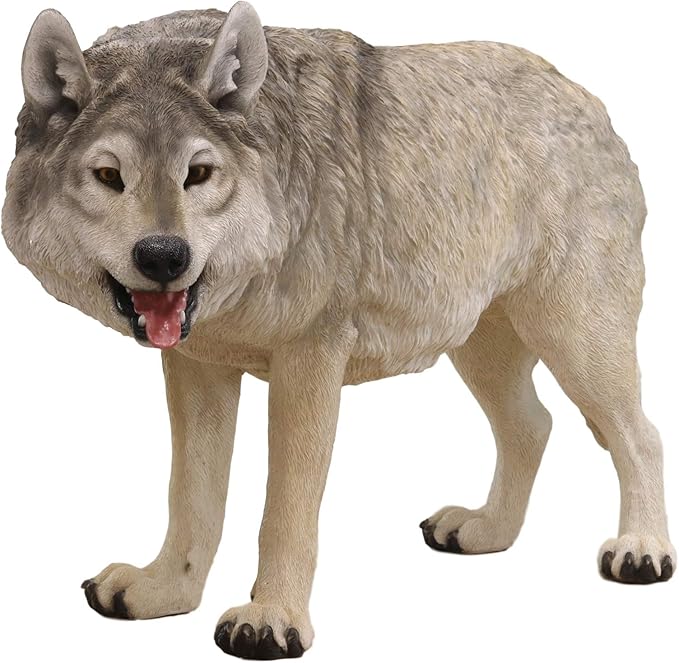Amazon.com: Ebros Realistic Large Wildlife Alpha Gray Wolf Statue 48 ...