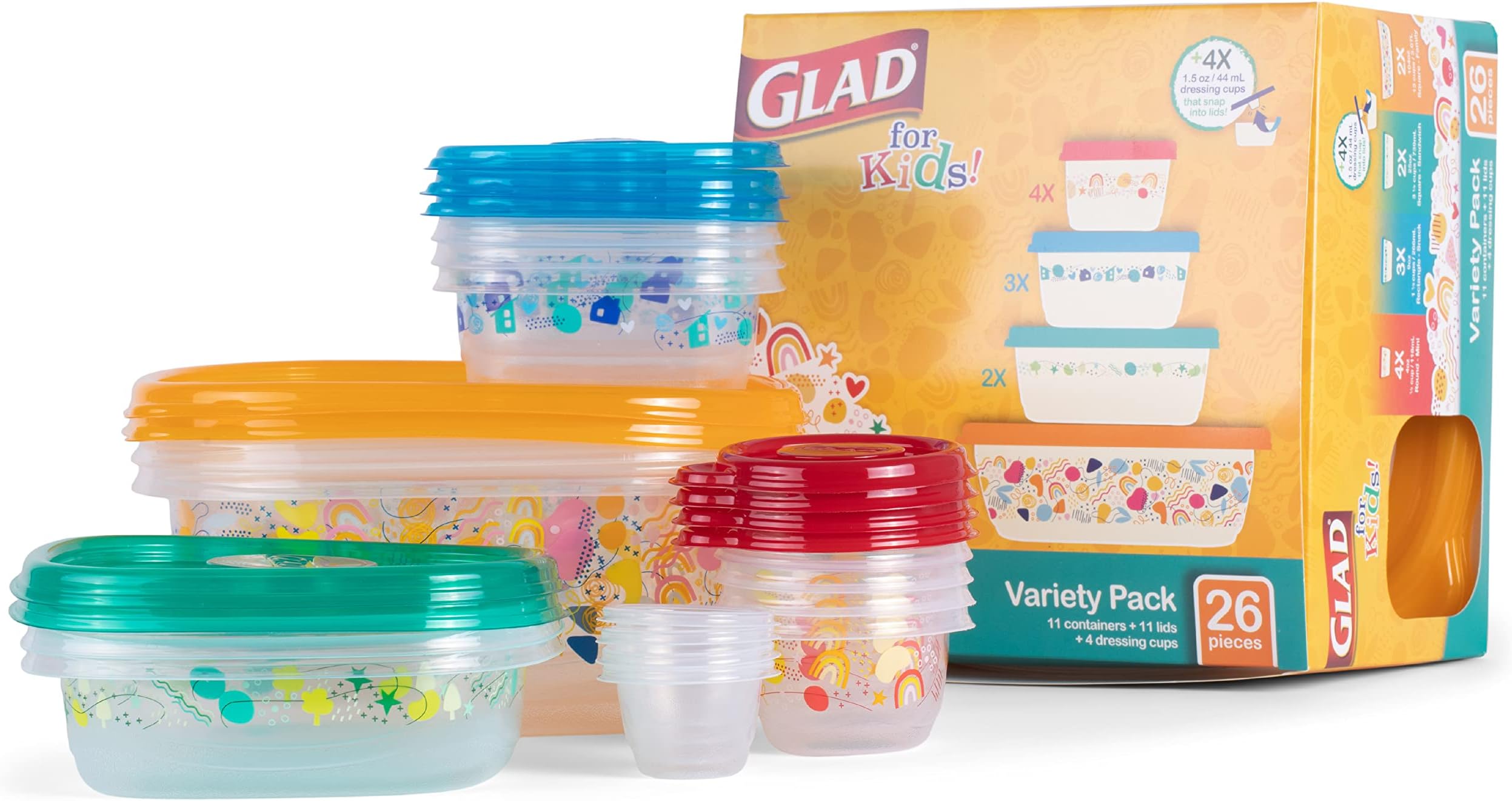 Amazon.com: GladWare Big Bowl Containers with Lids, Round Size, 6 Cups ...