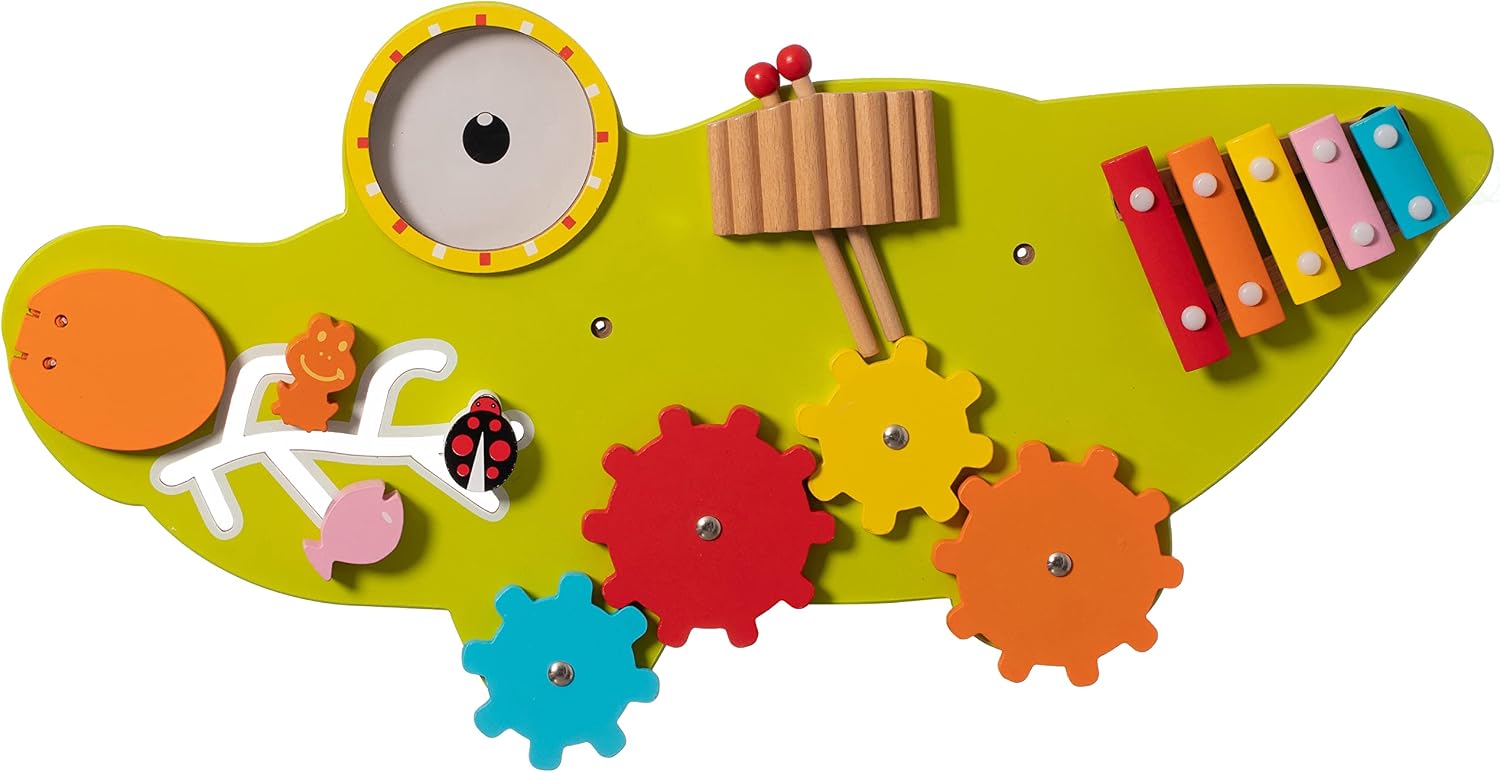 Amazon.com: Wooden Alligator Sensory Wall Mounted Learning Activity ...