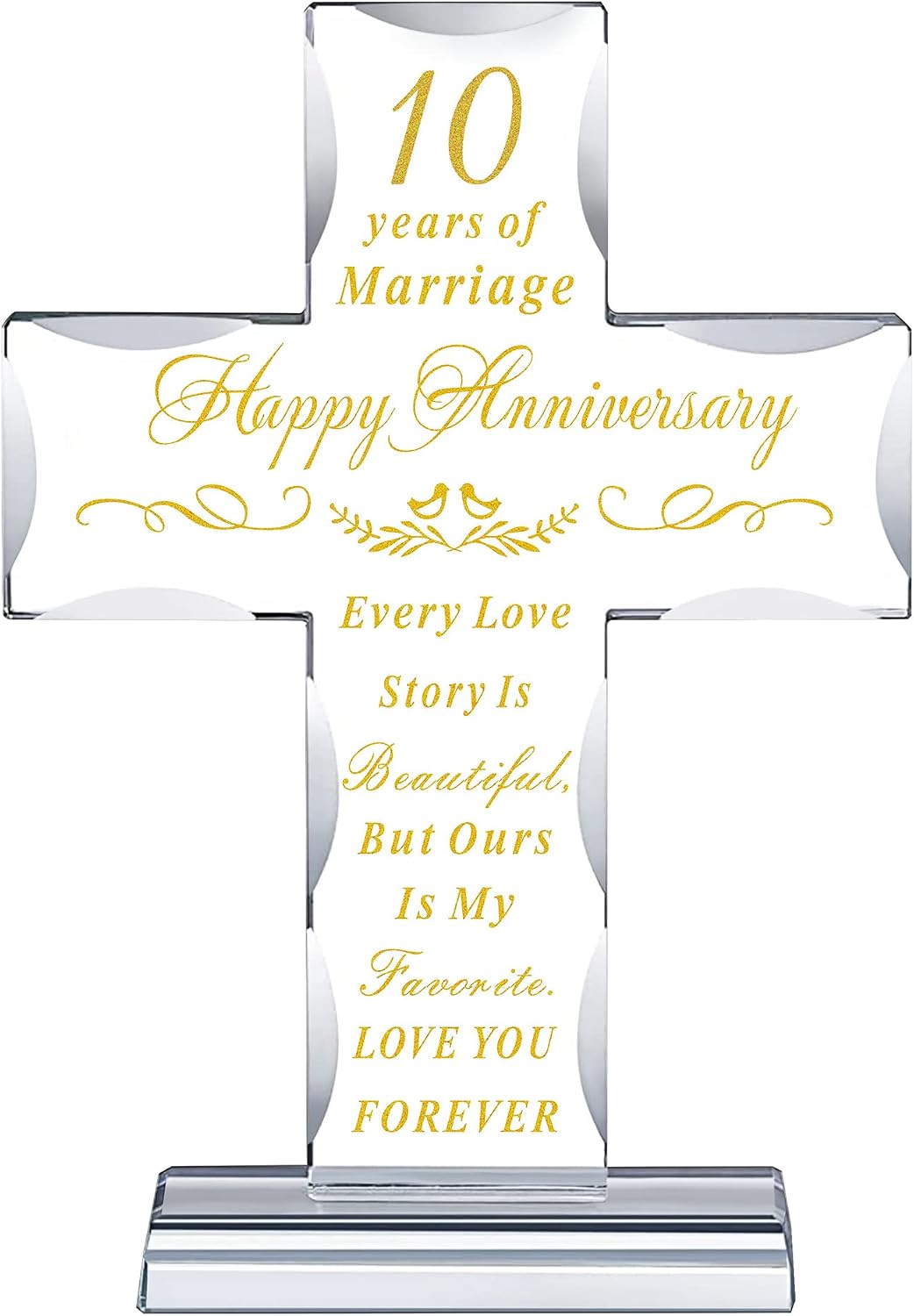 Amazon.com: JVON 10 Years 10th Wedding Anniversary Cross Gifts for Her ...