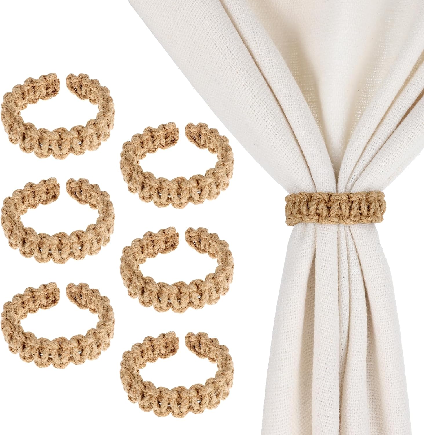 Amazon.com: Piriuuo 6 Pcs Braided Curtain Tiebacks, Elegant Boho ...