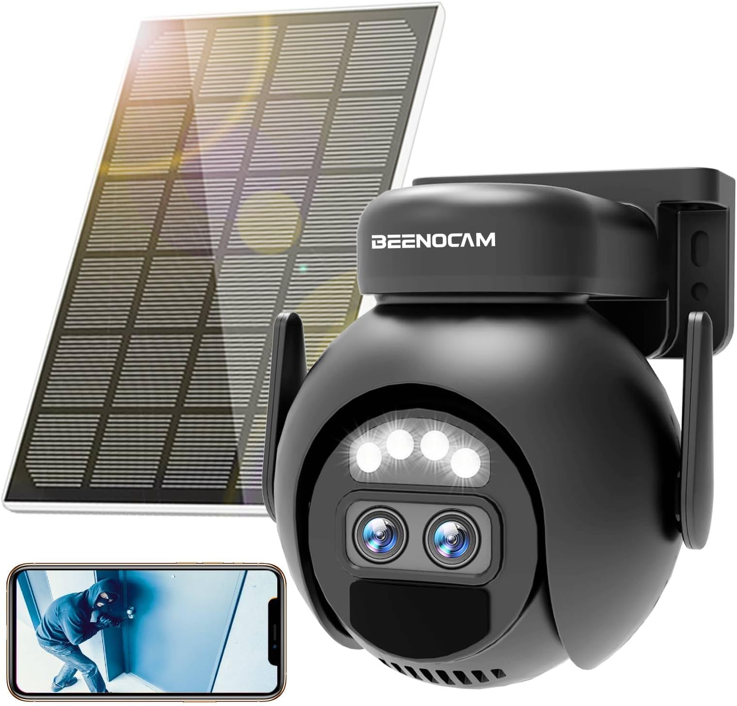 Amazon.com : BEENOCAM Solar Security Camera Wireless Outdoor, 2.4G WiFi ...