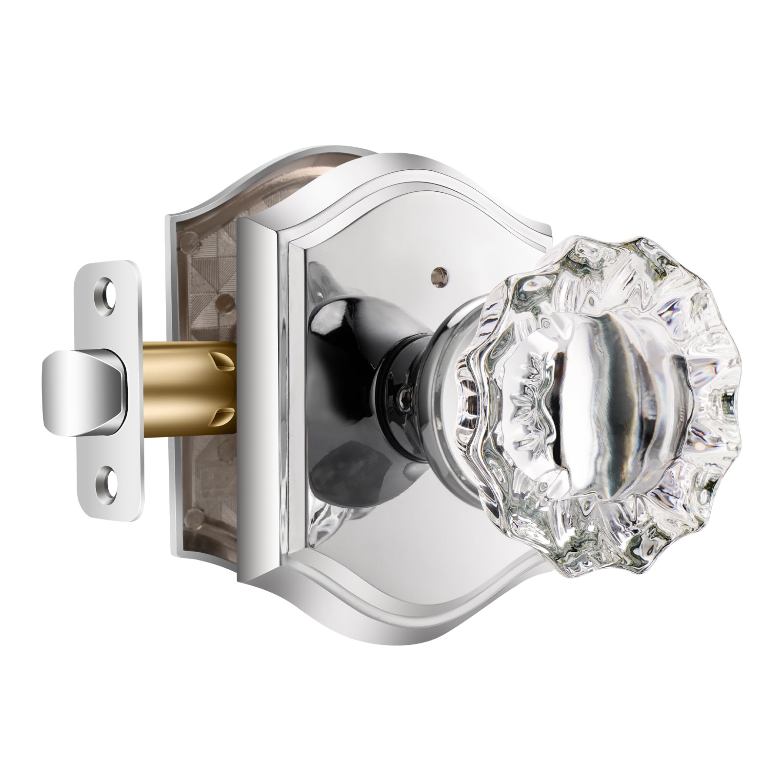 Dllween Polished Chrome Glass Door Knobs, Crystal Door Knob Interior ...