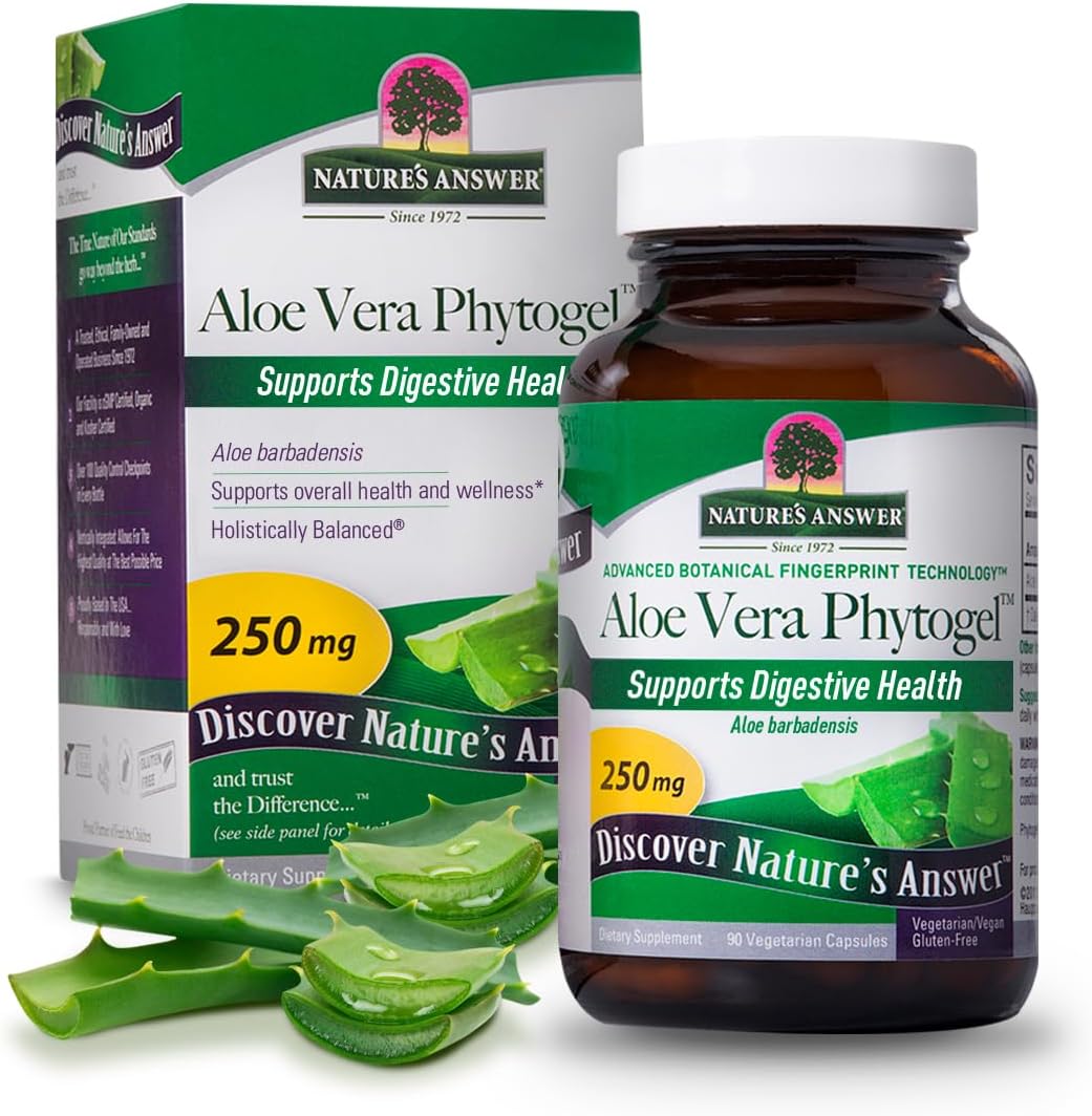 Amazon.com: Nature's Answer Aloe Vera Phytogel, 90 Capsules - Supports ...
