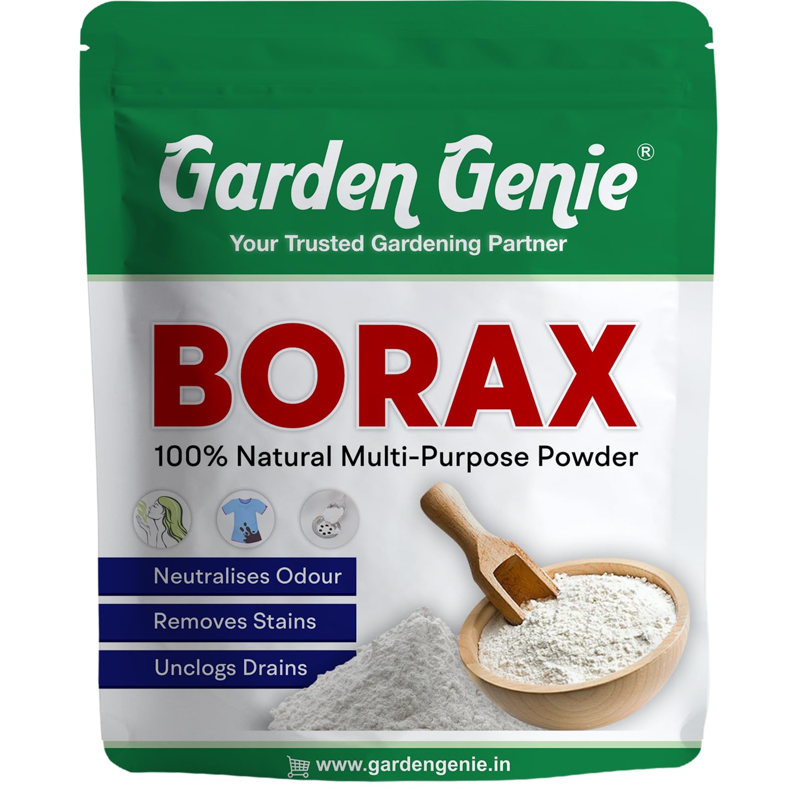 Garden Genie Borax Powder for Whitening I Multi-Purpose Cleaning Agent ...