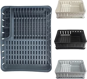 KADAX Rectangular Kitchenware Rack with Cutlery Holder, Dish Dryer with ...