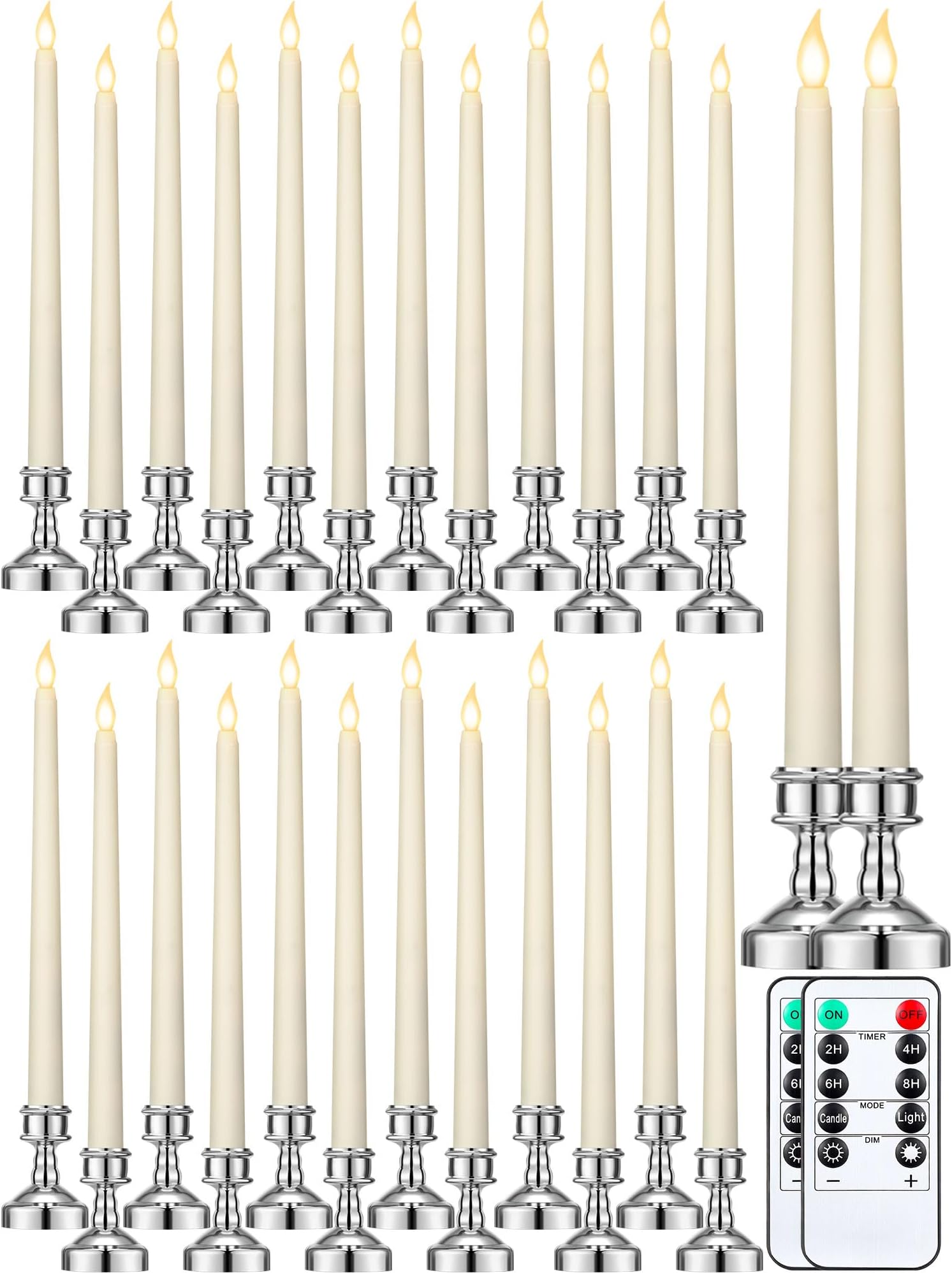 Amazon.com: VIHOSE 24 Pcs Flameless Taper Candles with Remote and Timer ...