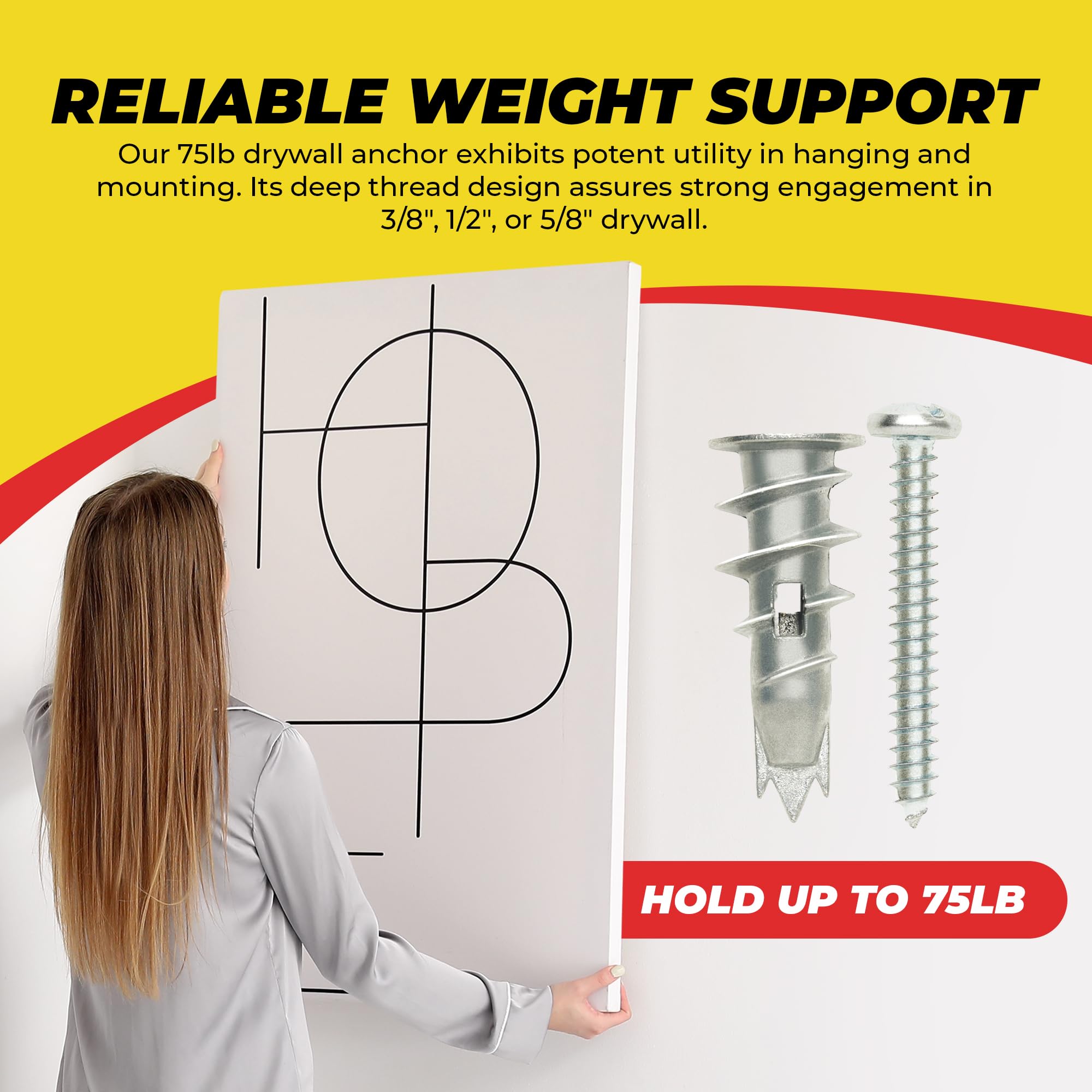 Snapklik.com : Qualihome Zinc Self Drilling Drywall Anchor Hollow Wall ...