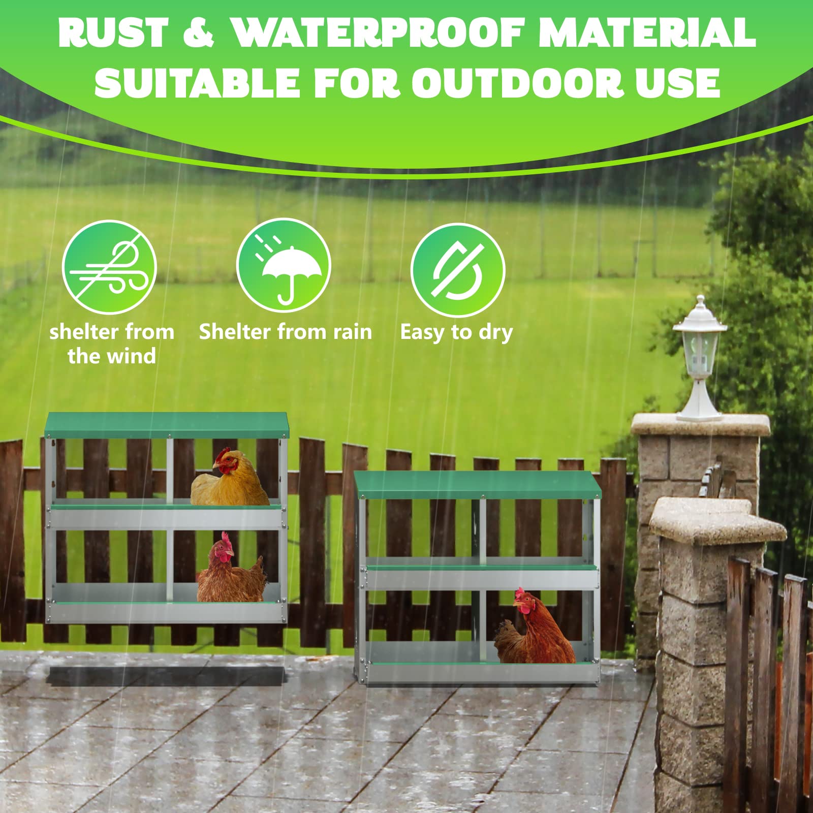 Snapklik.com : Chicken Nesting Boxes For Laying Eggs, Heavy Duty Metal ...