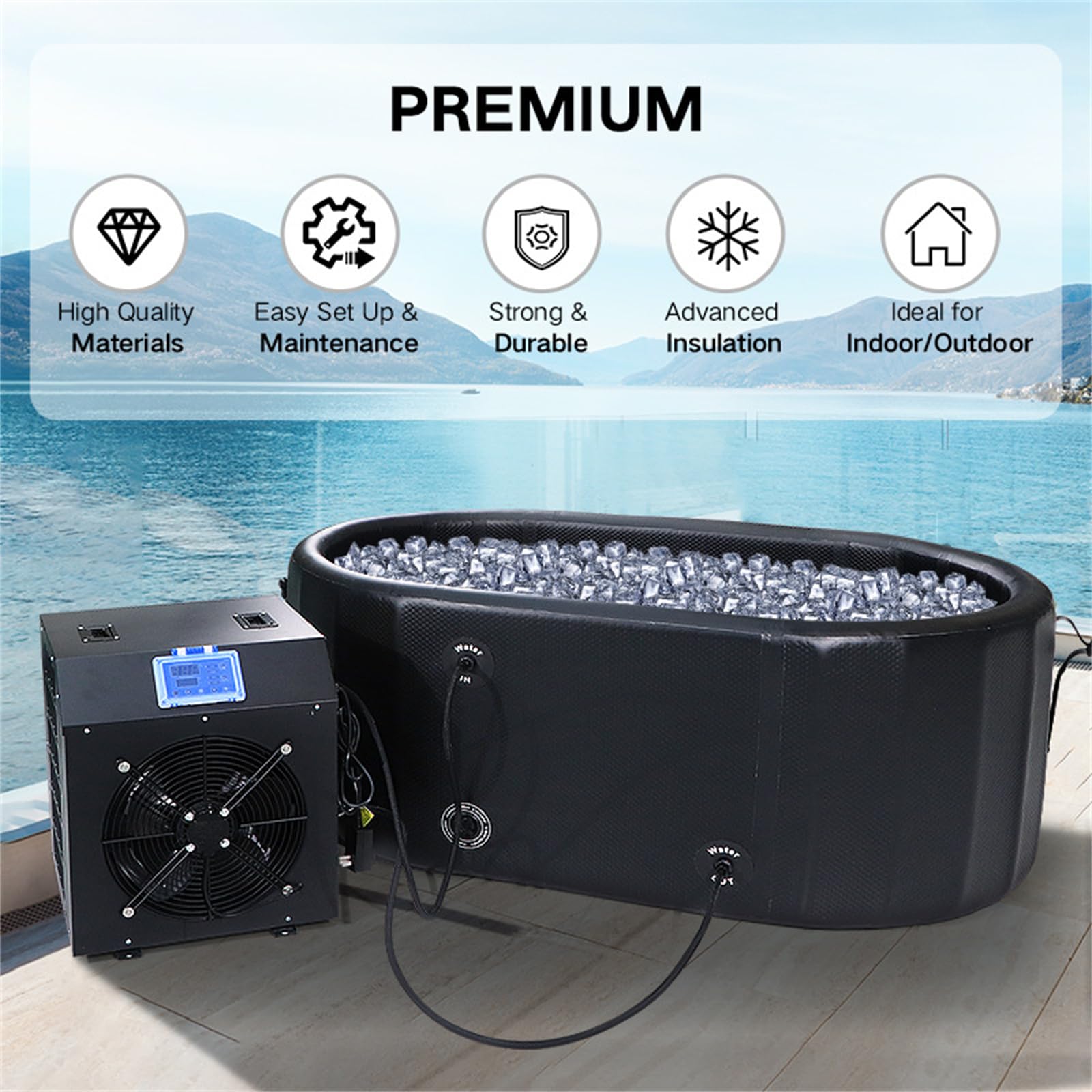 Professional Ice Bath System 1/3 HP Ice Bath Chiller System - Complete ...