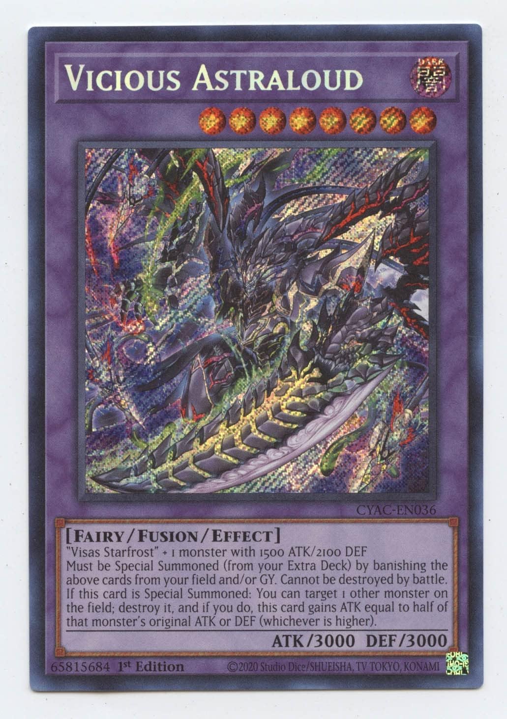 Amazon.com: Vicious Astraloud - CYAC-EN036 - Secret Rare - 1st Edition ...