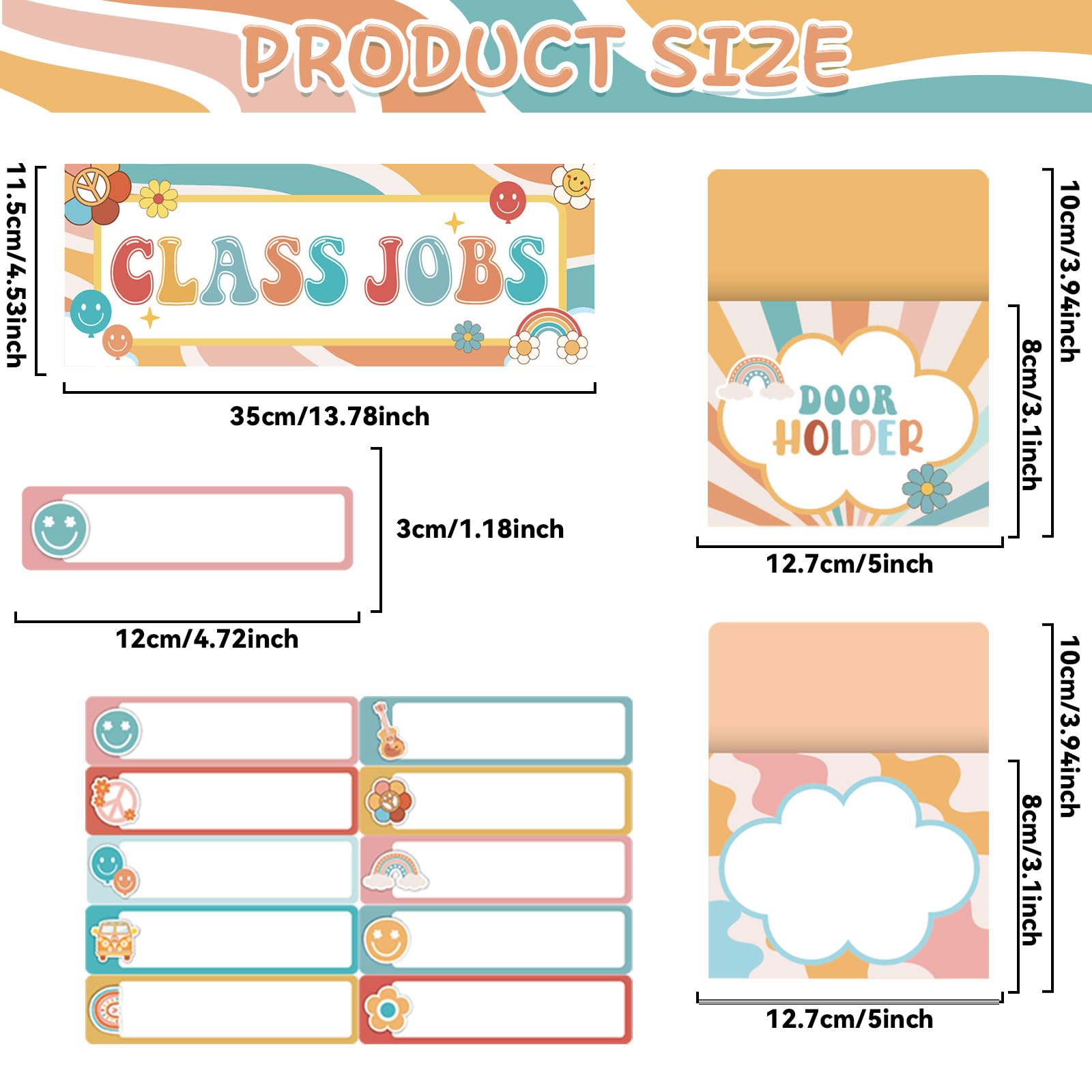 Snapklik.com : ZOiiWA 81pcs Groovy Class Jobs Bulletin Board Hippie ...