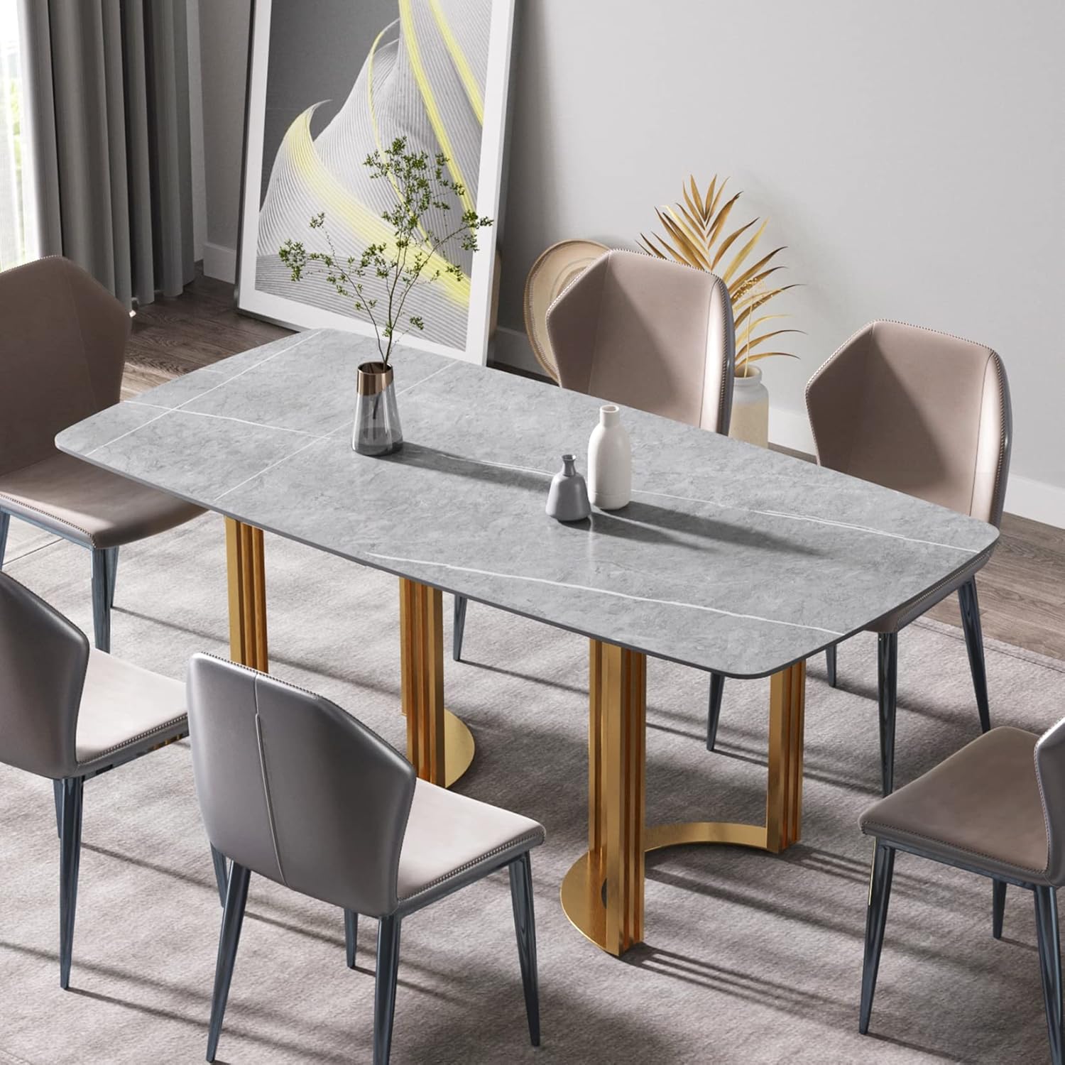 Amazon.com - Modern Dining Room Table Seat for 6-8, 70.87 Inch ...