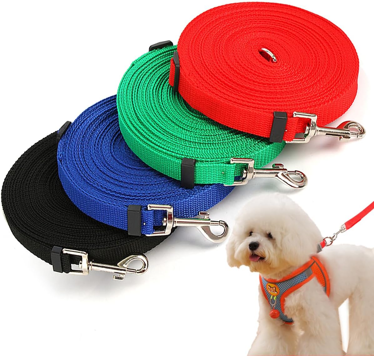 Dog Training Lead Leash Extra Long Line, 2m Nylon Leash for Large ...