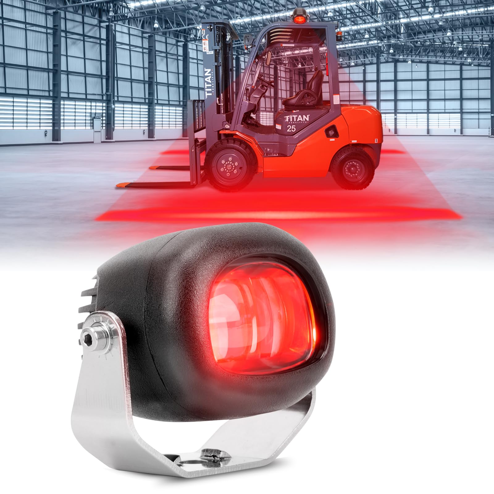 Amazon.com: SUPAREE LED Strobe Light for Forklift Red, 3000LM Red ...