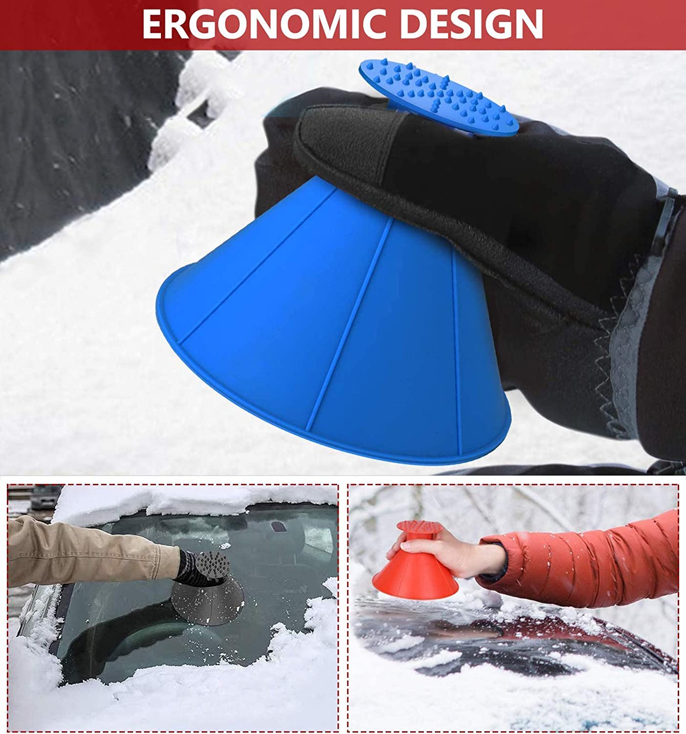 Snapklik.com : Milukon Magical Car Ice Scraper, 4 Packs Ice Scrapers ...