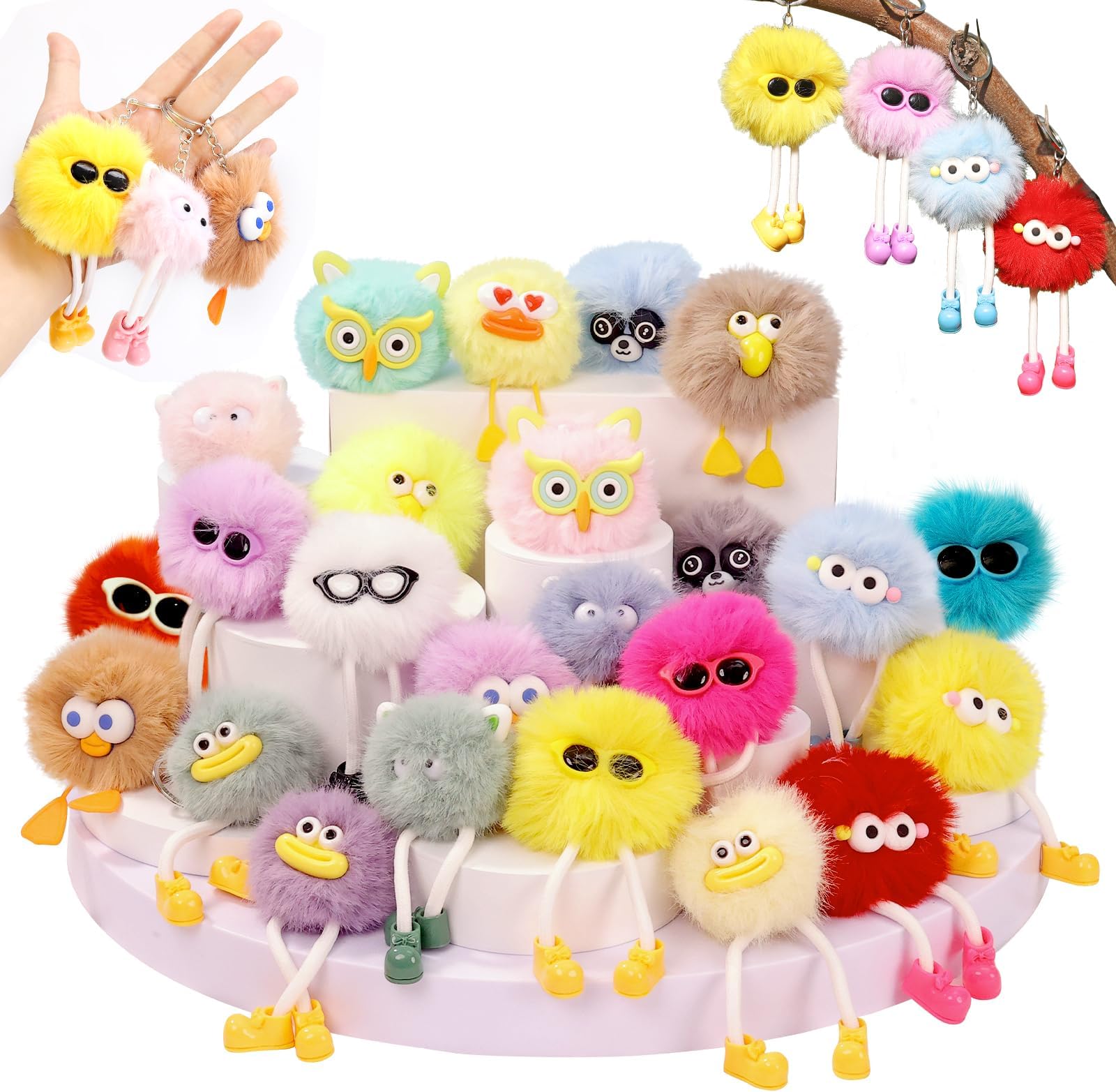 Amazon.com: OMyFav 24 PCs Kids Keychains - Keychain Cute for Birthday ...