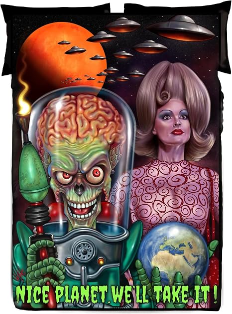 Amazon.com: Mars Attacks - Nice Planet - Fleece Blanket Horror ...