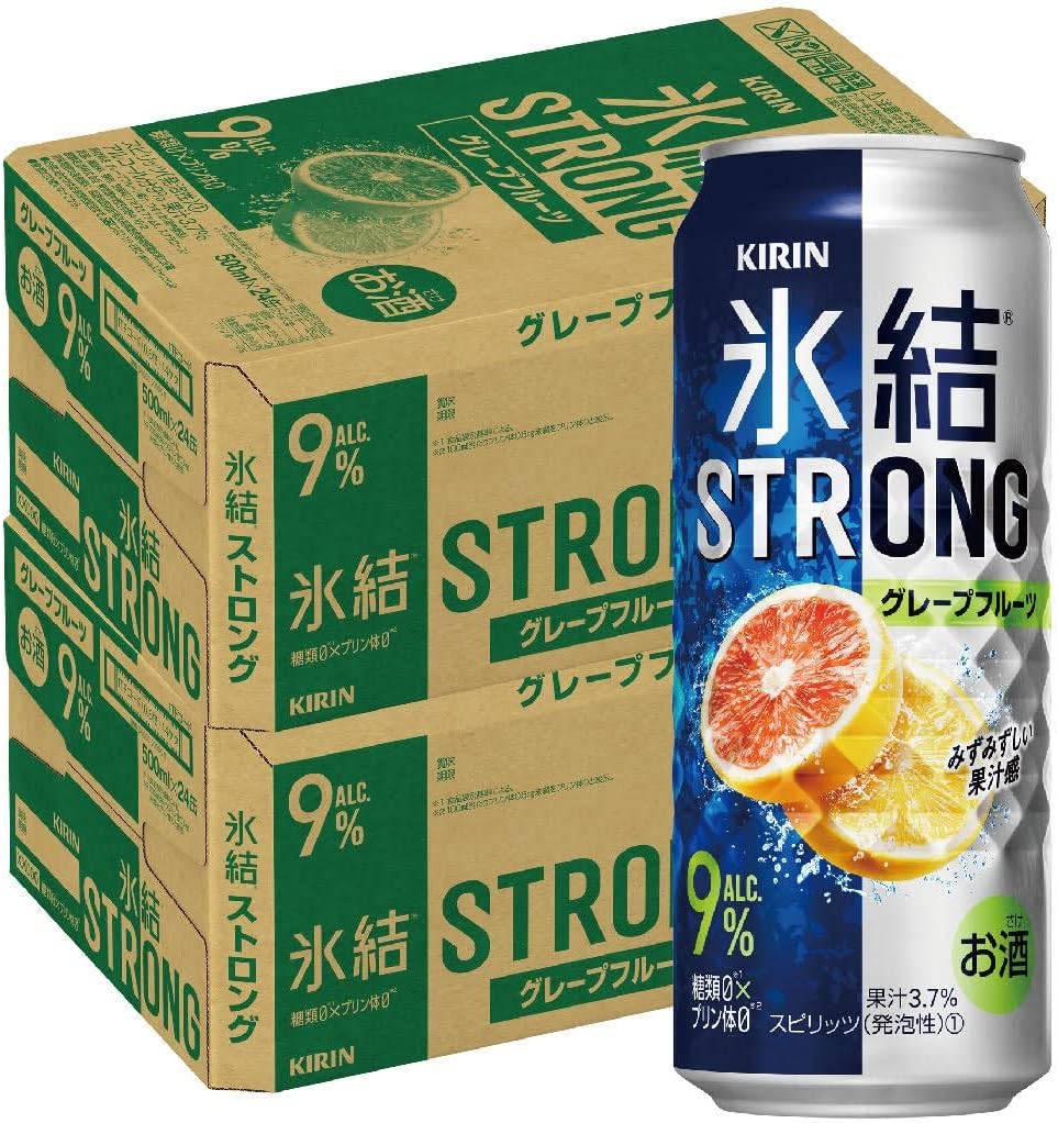 Amazon.co.jp: Kirin Frozen Strong Grapefruit, 9% Chuhi, 16.9 fl oz (500 ...