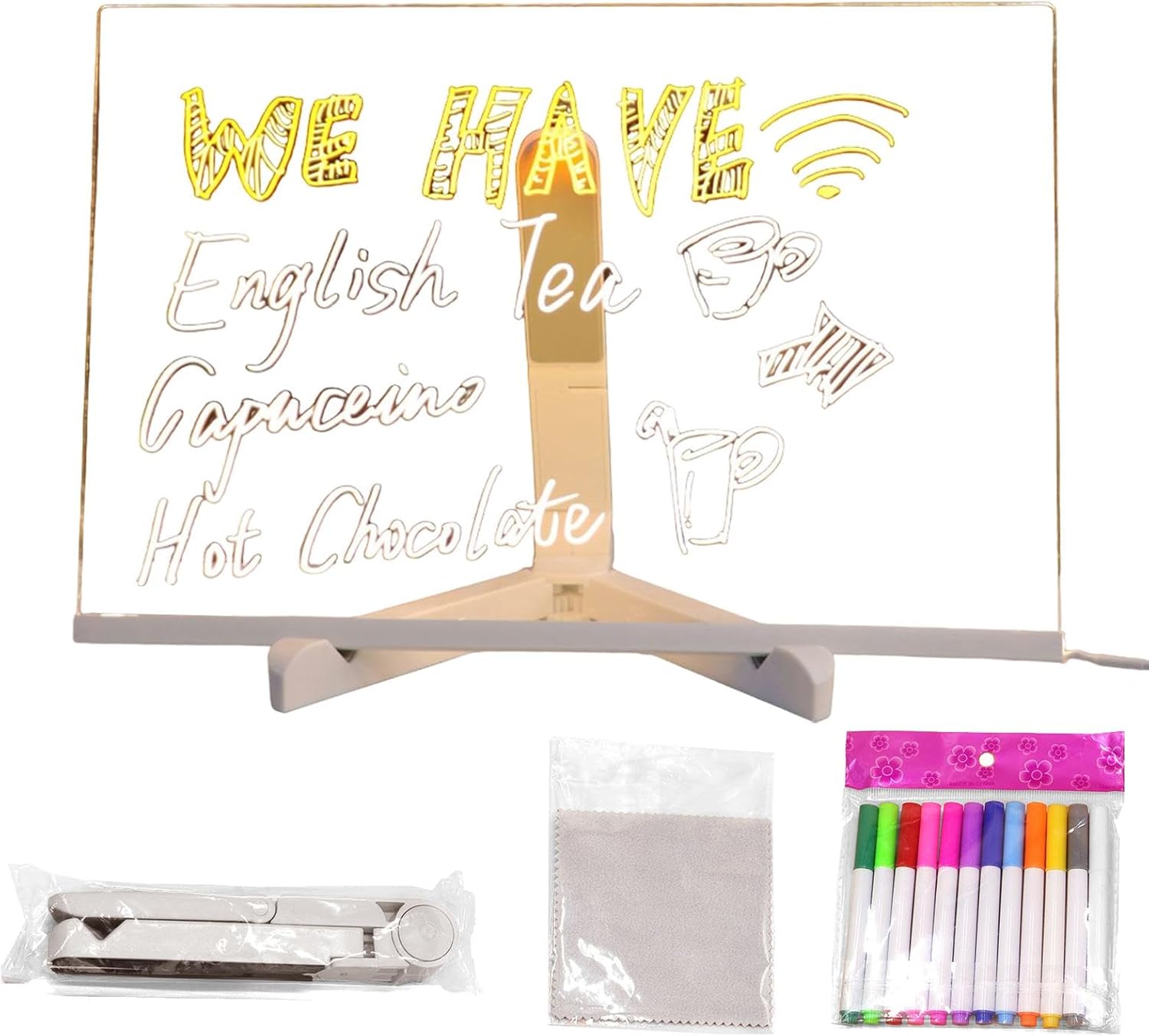 LED Note Board Farben, Acryl LED Dry Erase Board, Light-up Message ...