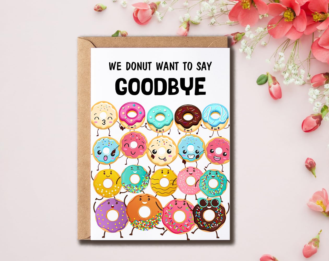 Goodbye Cards For Coworkers Funny Donut Farewell Card - Cute S Goodbye ...