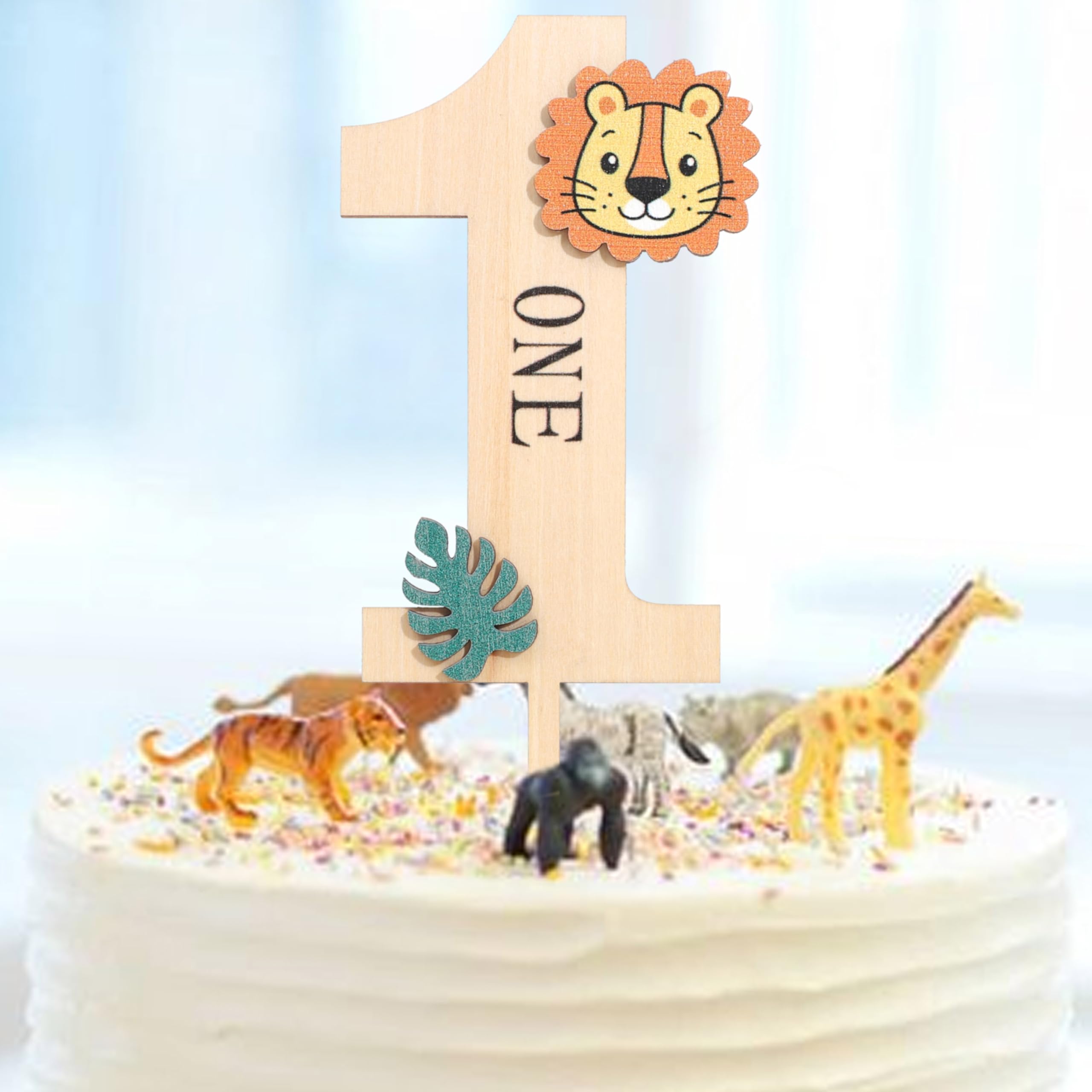 Amazon.com: Wild One Wooden Cake Topper for 1st Birthday - Cake Topper ...