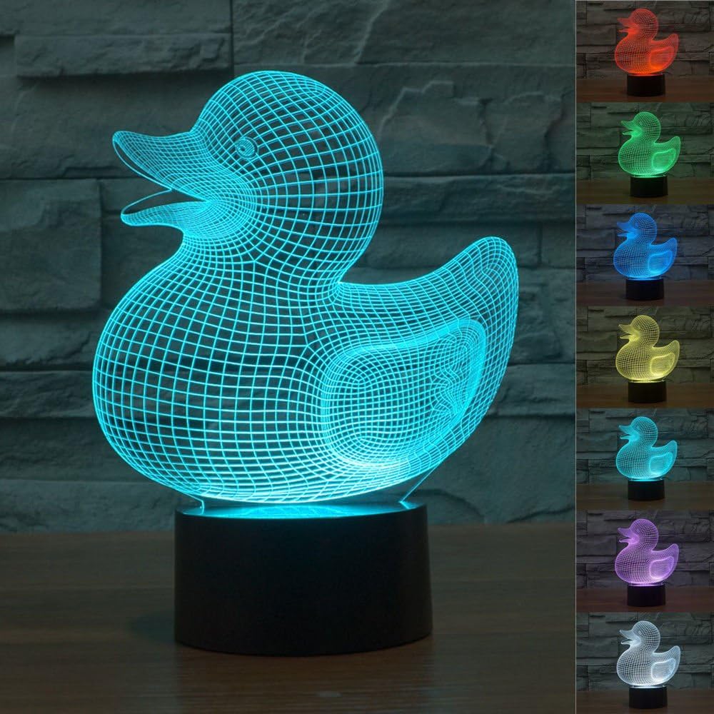 SUPERIORVZND 3D Duck Night Light Remote Control Power Touch Switch ...